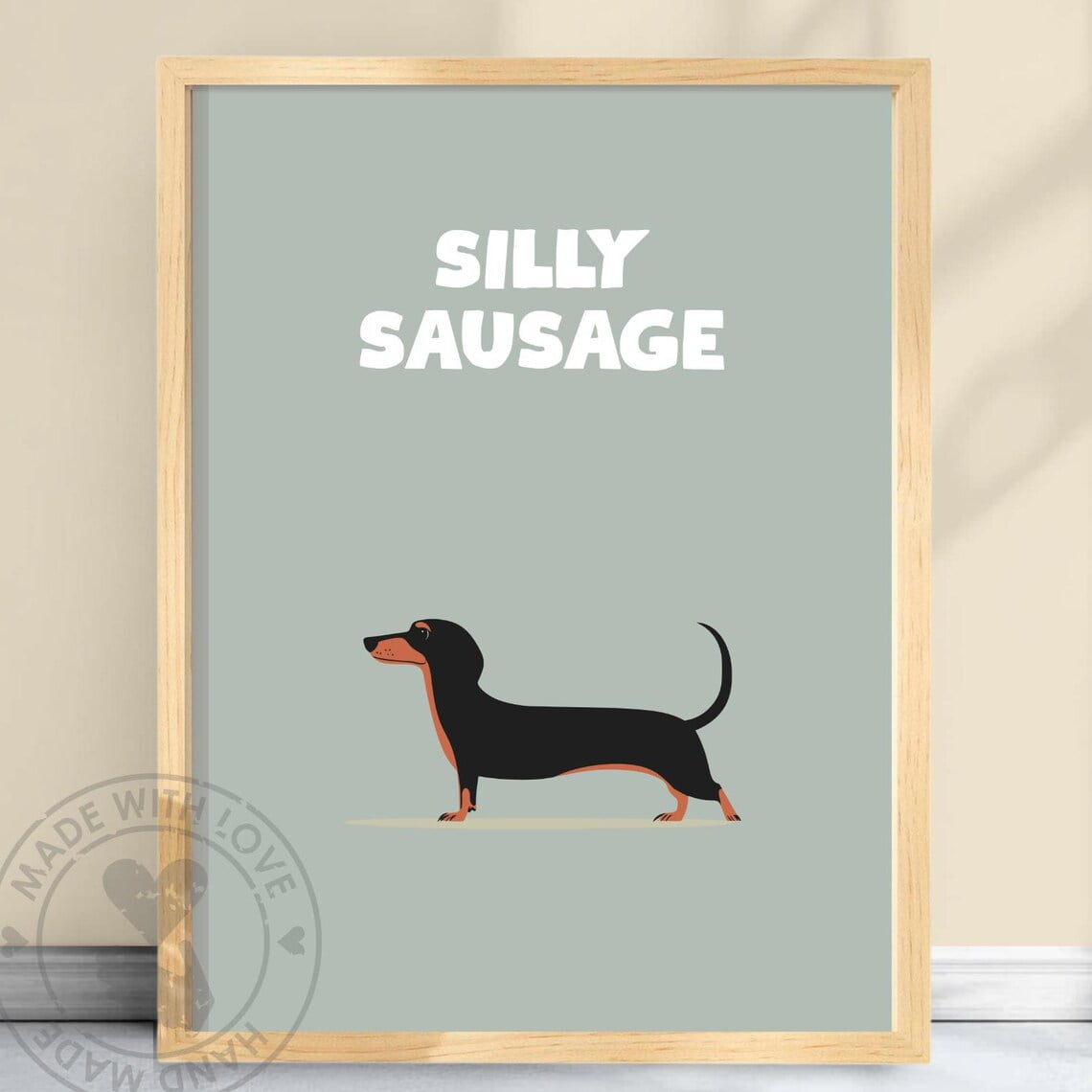 Silly Sausage Print, Sausage Dog Wall Art, Dachshund Decor, Wiener Dog ...