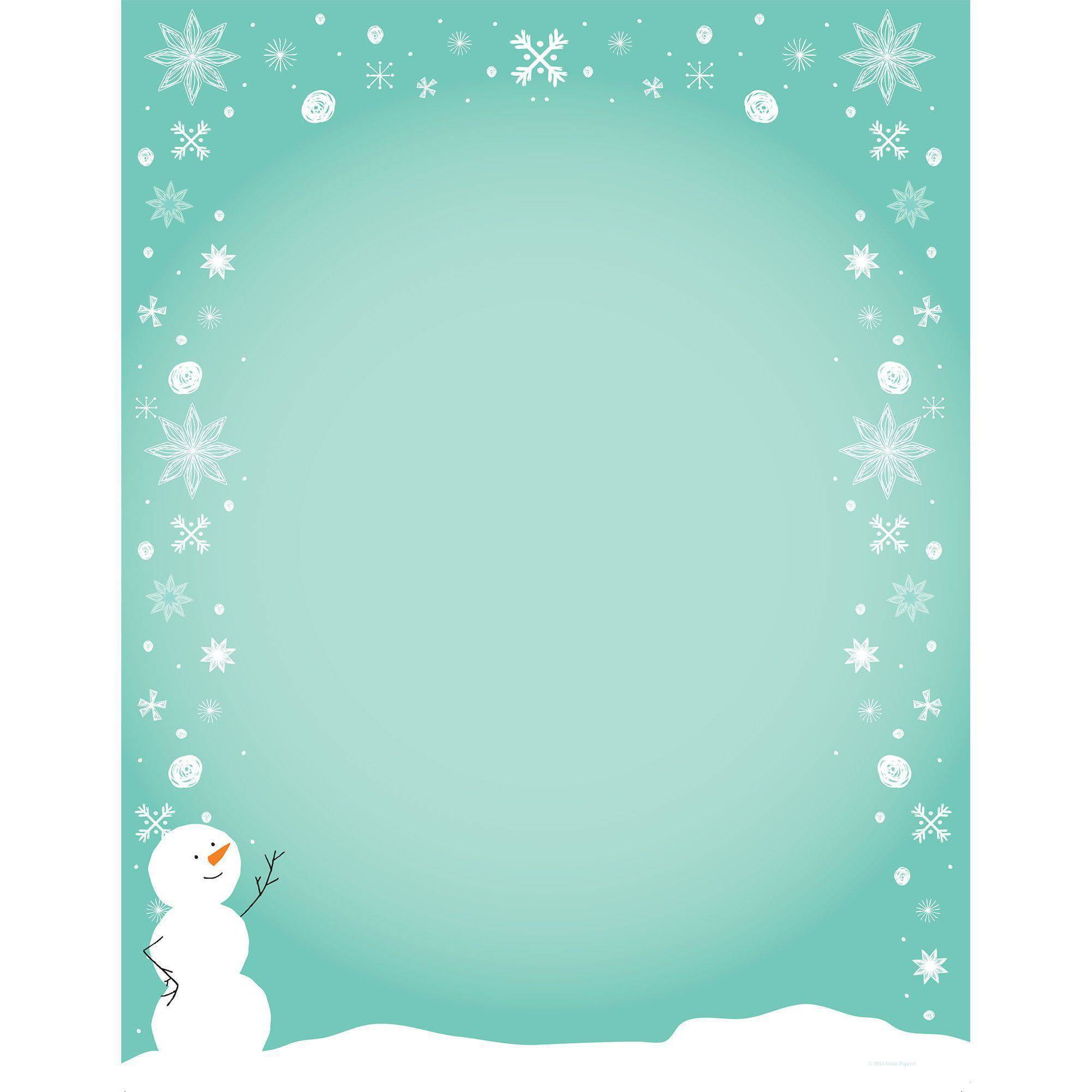 Silly Snowman Letterhead Sheets - 8 1/2in. X 11in. - 25 Sheets ...