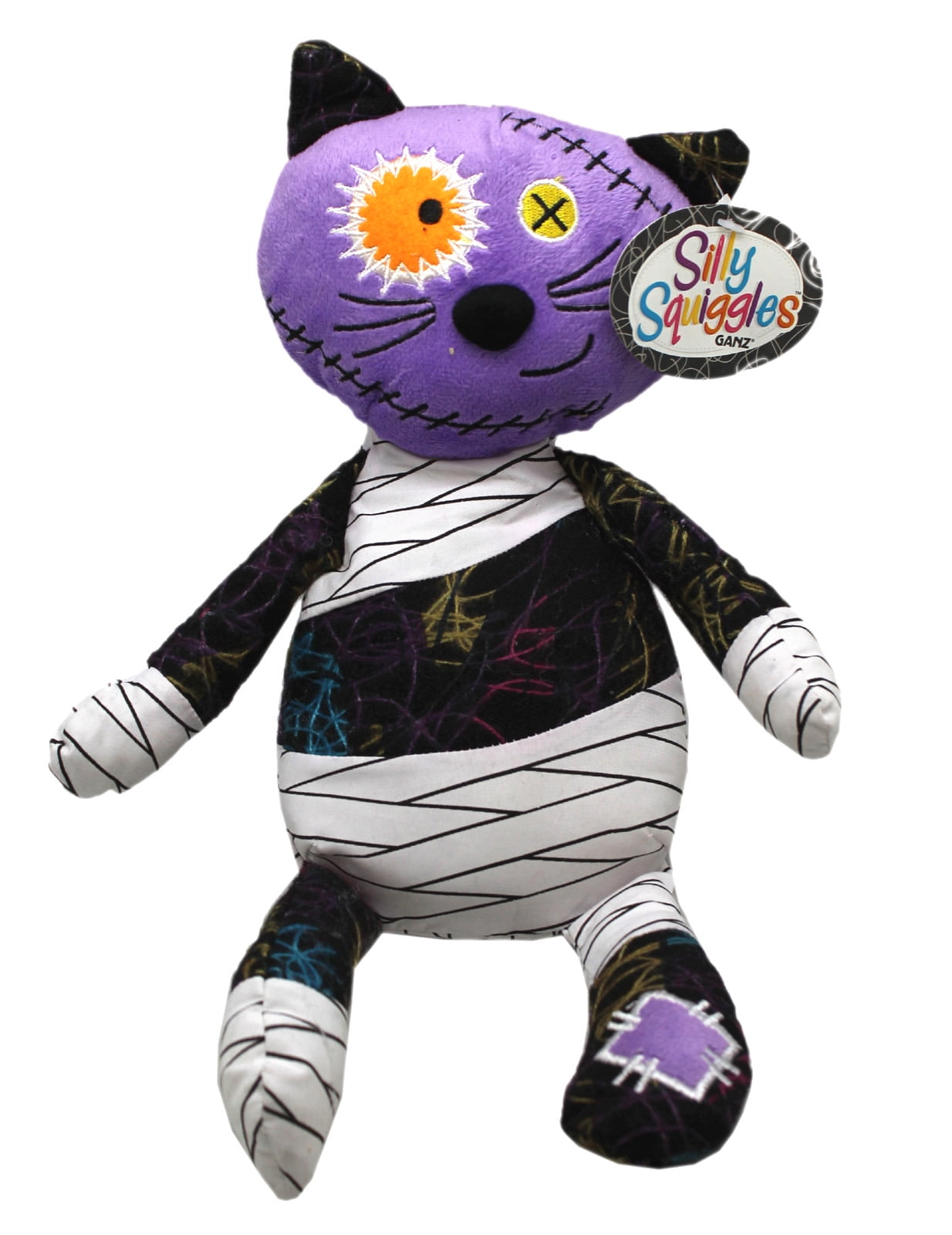 Silly Squiggles Cat Stitched Together Violet Head Stuffed Toy - By Ganz ...