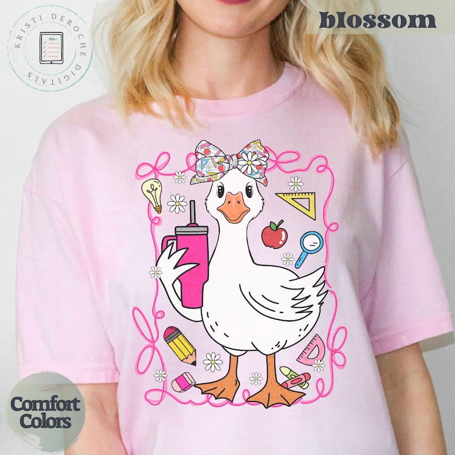 Silly Teacher Goose, Preppy Coquette Teacher Goose, Back to school ...