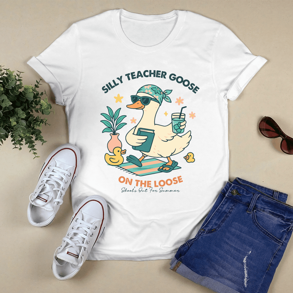 Silly Teacher Goose Retro Cute Classic Tshirt Vintage Tee US Size S-3XL ...