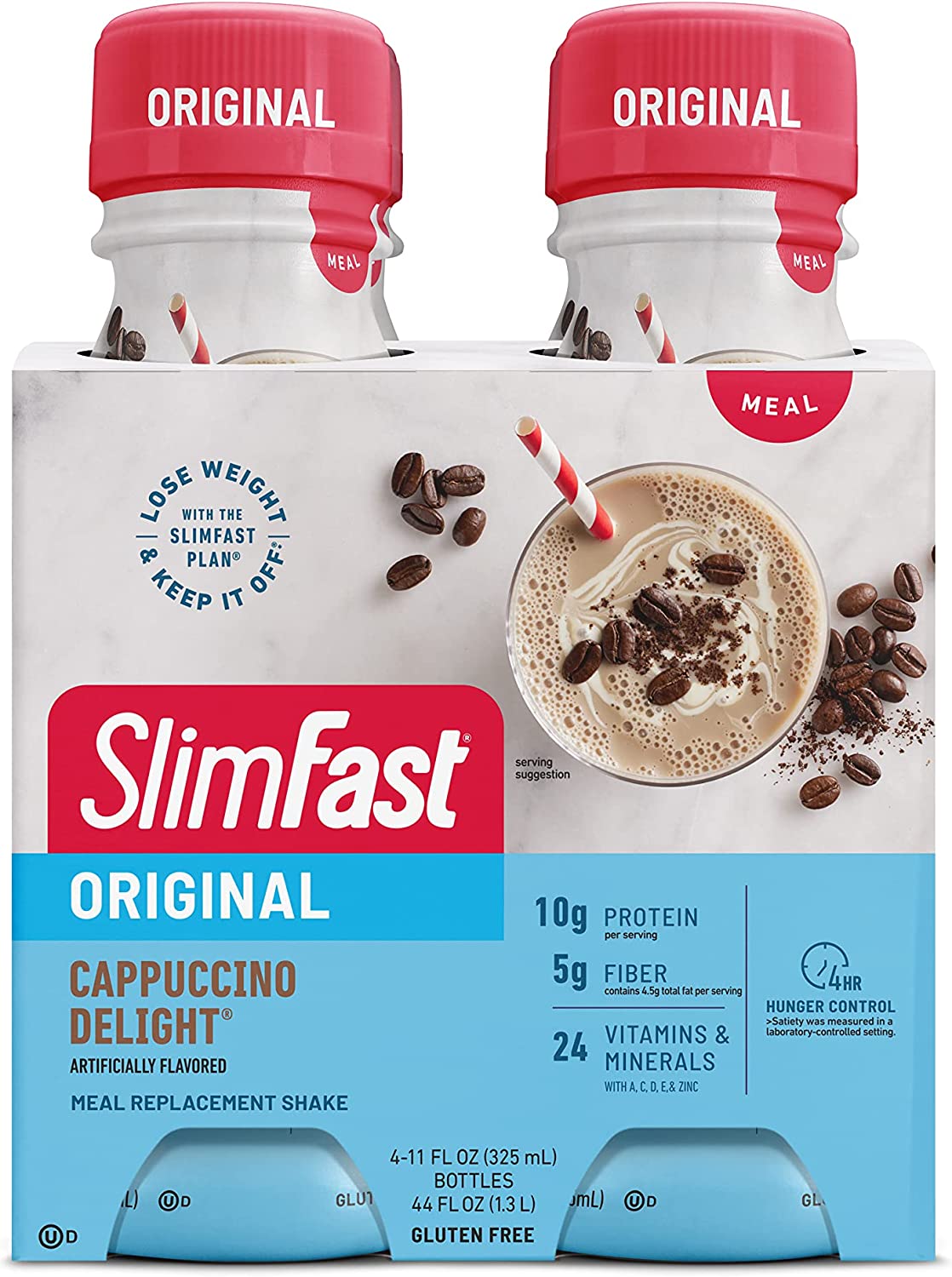 SlimFast Original Read to Drink Meal Replacement Shakes, Cappuccino ...