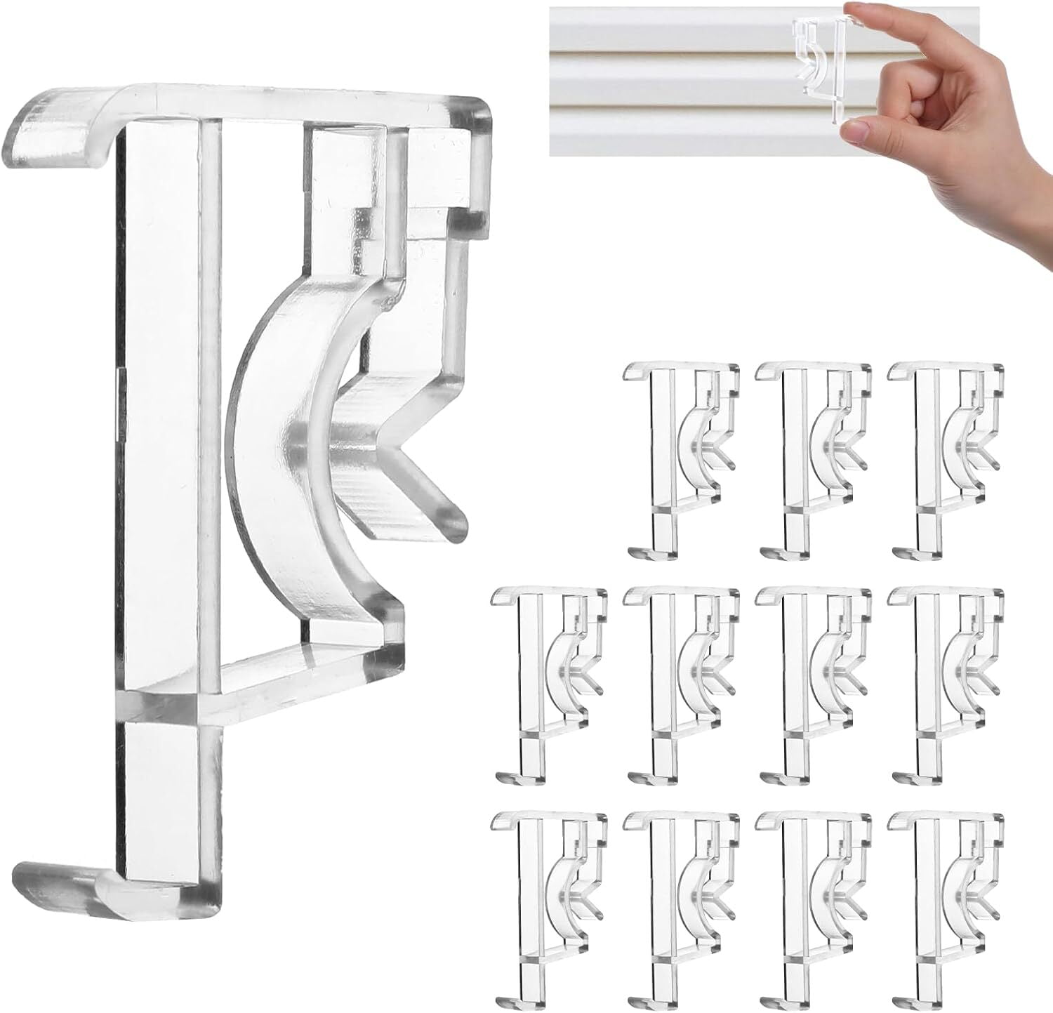 Siloon 2 Inch Hidden Valance Clips for Blinds Clear Plastic Blind ...