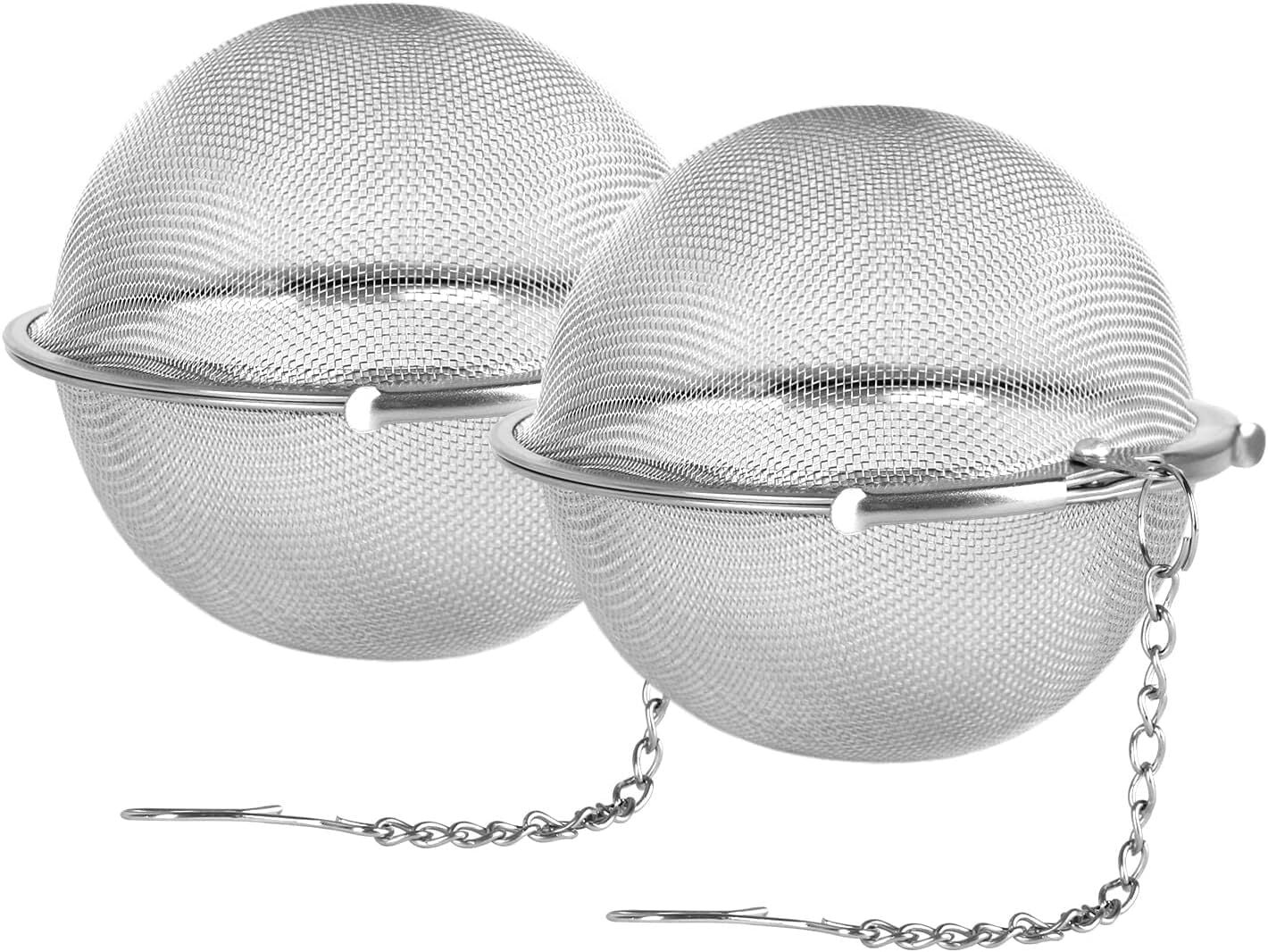Siloon 2pcs Stainless Steel Mesh Tea Ball 3.5 inches Tea Strainers Teas ...