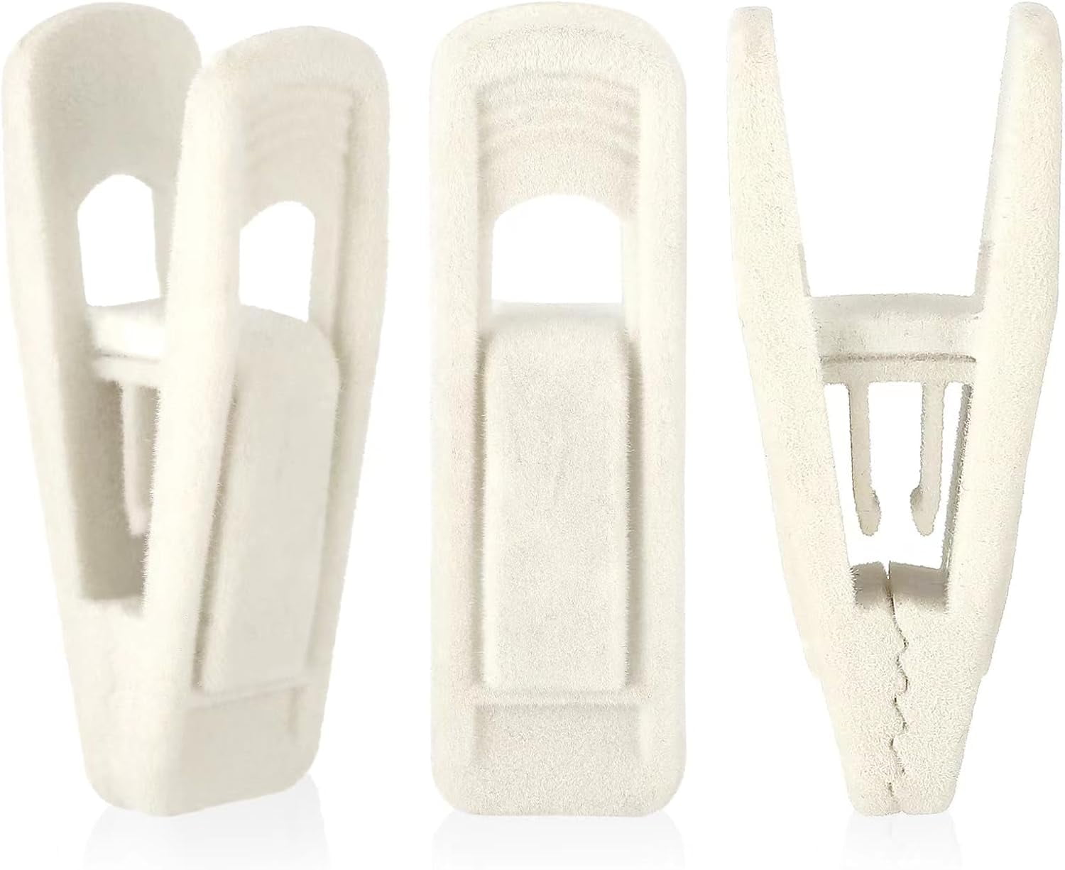 Siloon Ivory Velvet Hangers Clips, 20 Pack Pants Velvet Clips, Large ...