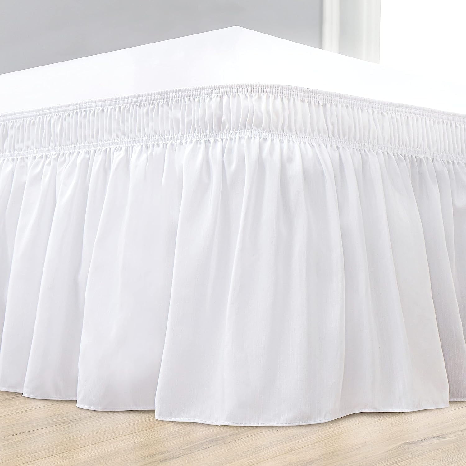 Siloon White Bed Skirt Queen 15 Inch Drop,Elastic Bed Skirts Queen Size ...