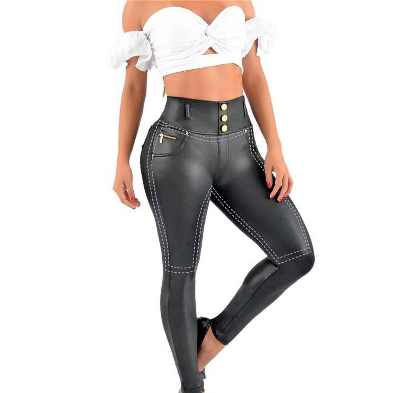 Siluet PEC Leather Look Shapewear Dressy Pants - Walmart.com