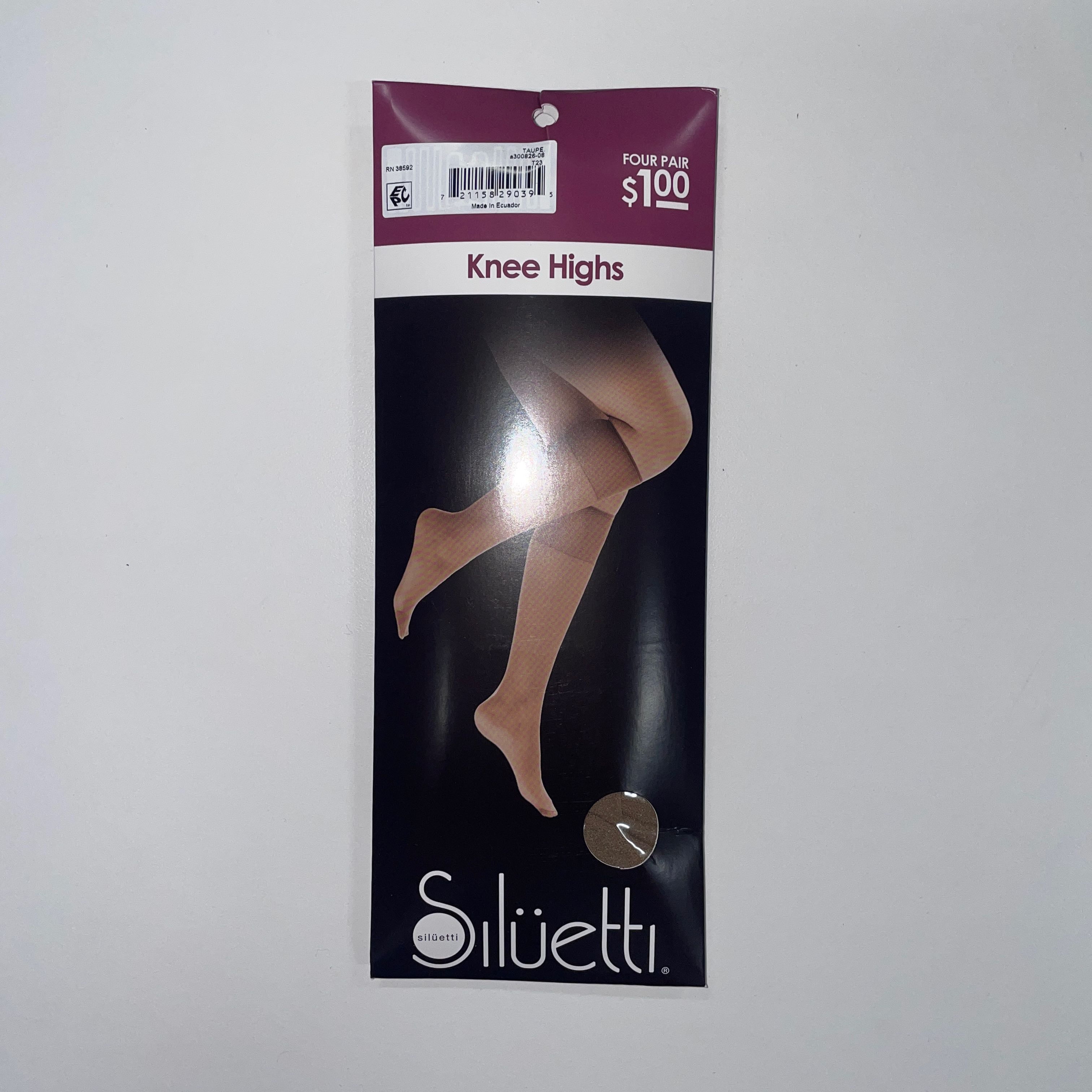 Siluetti Women's Taupe Knee Highs, 4 Pack - Walmart.com