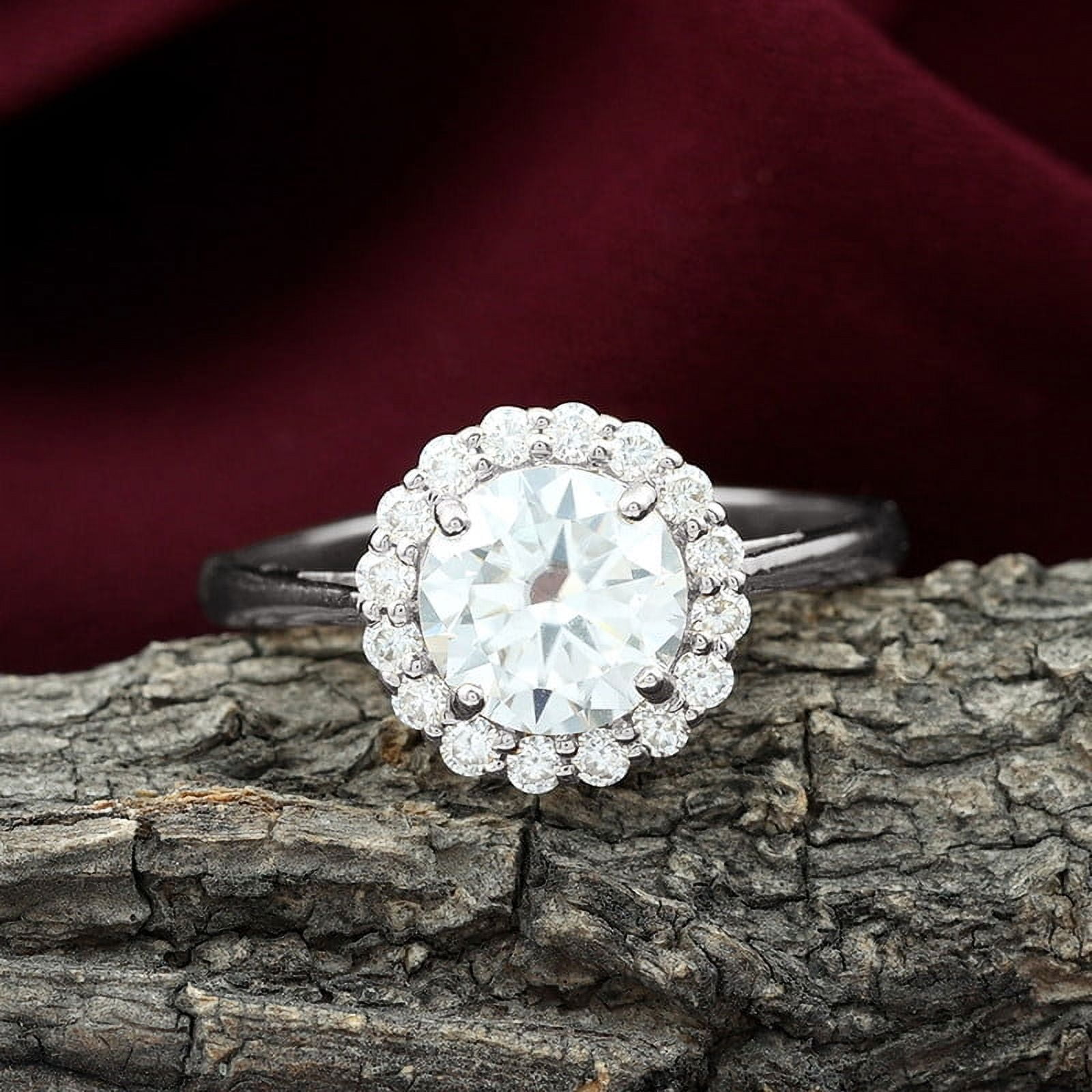 Silvago Jewel 14K White Gold Over Rings - 2.1 Ct Round Cut Diamond Ring ...