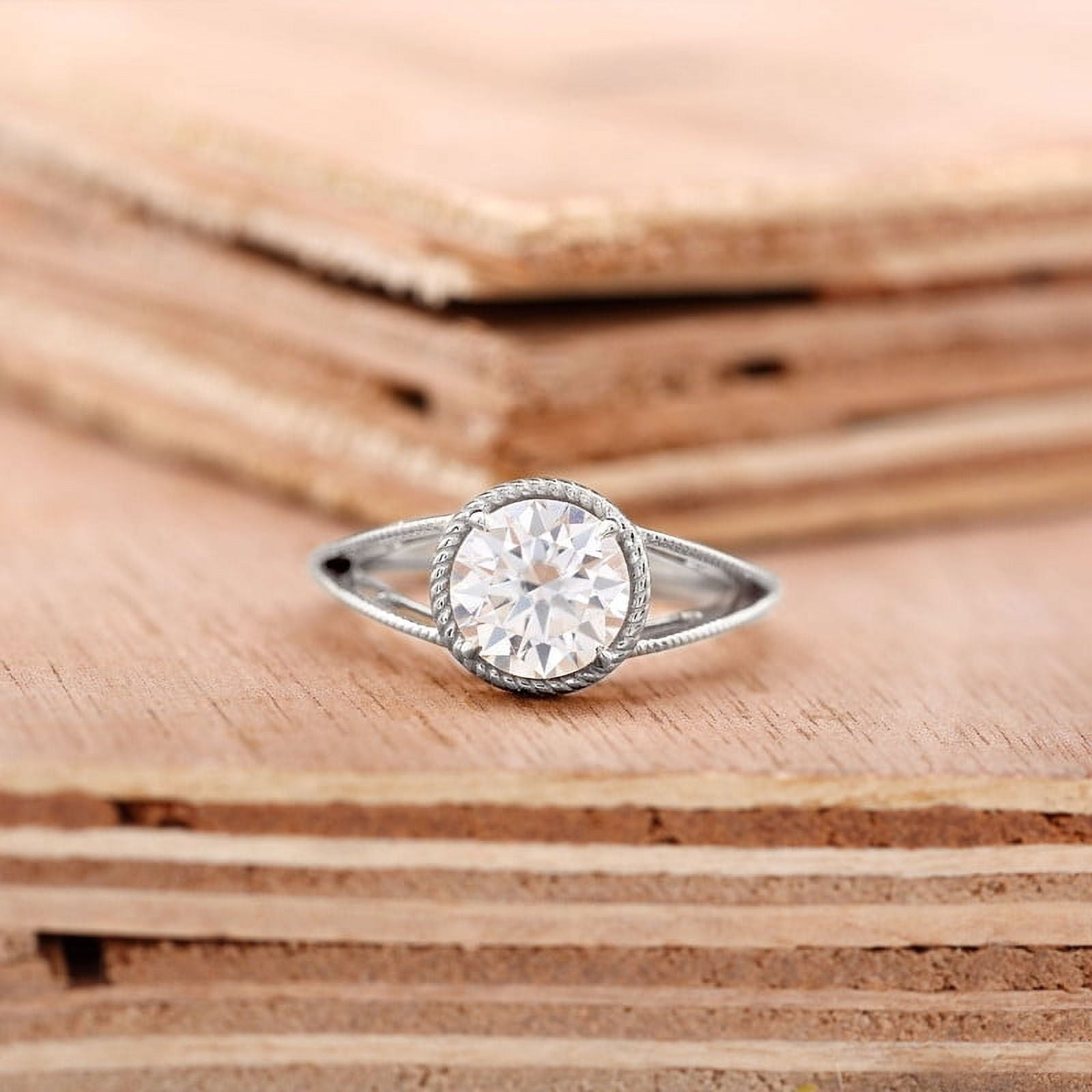 Silvago Jewel 14K White Gold Over Wedding Anniversary Ring - Sterling Silver Ring Cubic Diamond ...