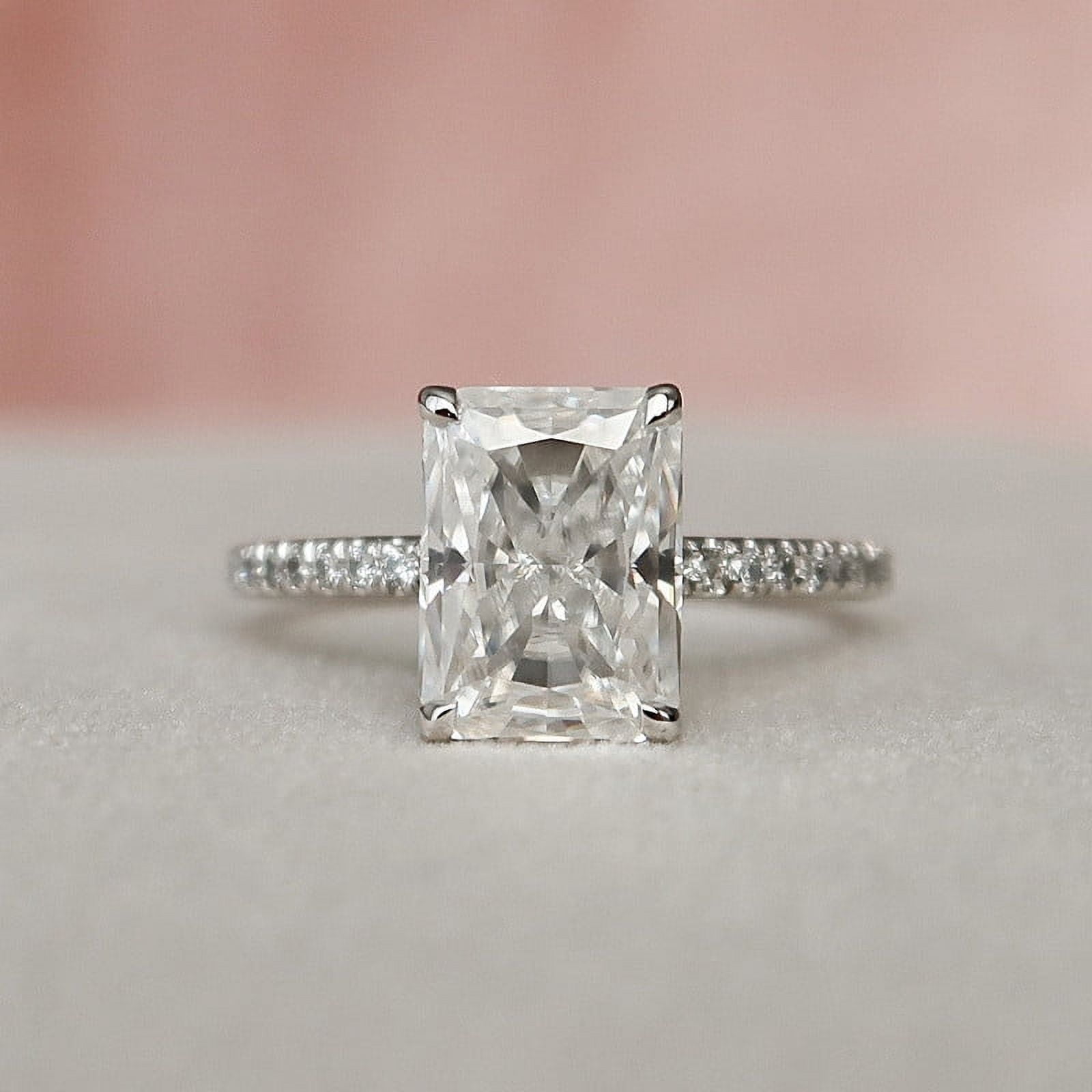 Silvago Jewel 14K White Gold Plated Ring - Excellent 2 Ct Radiant Cut ...