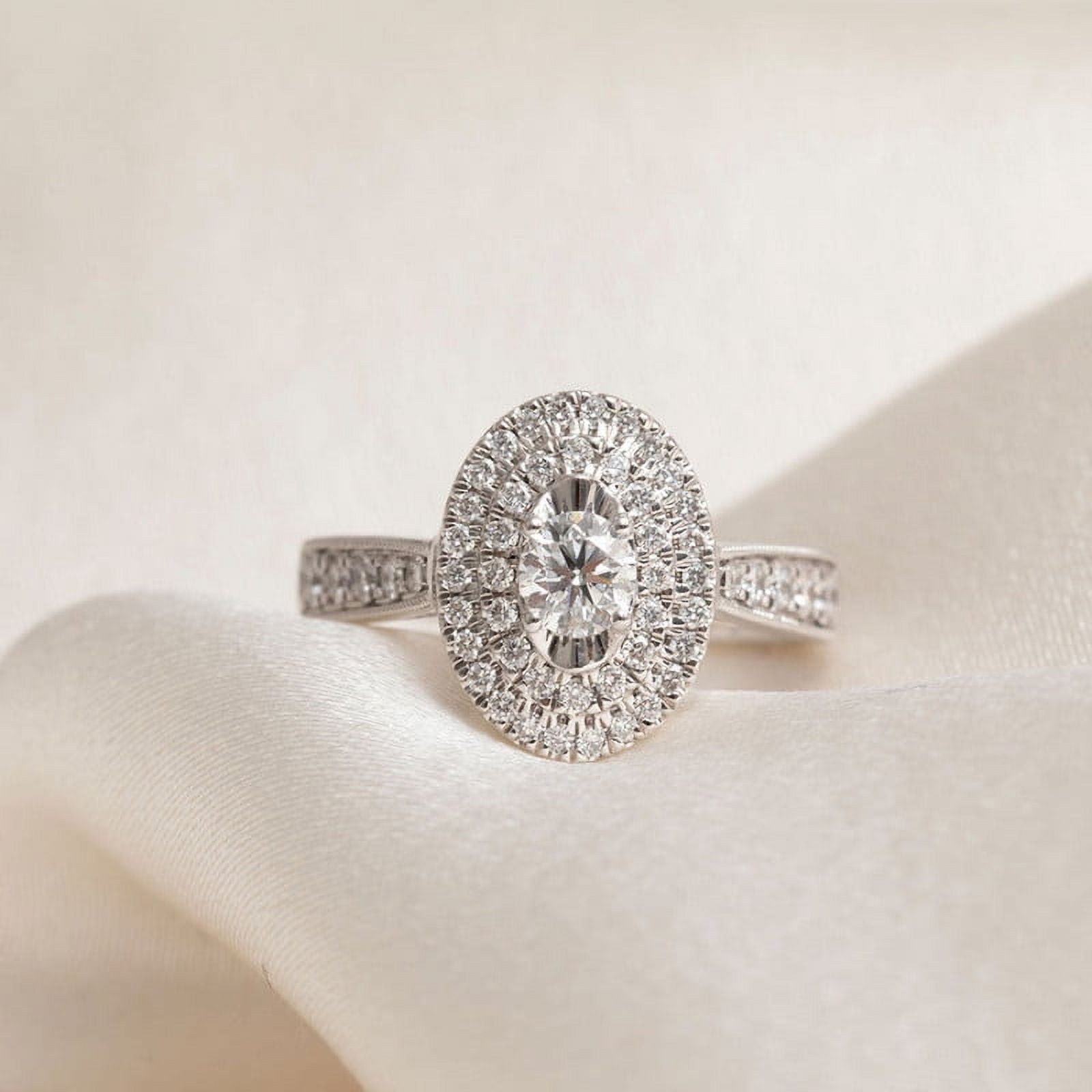 Silvago Jewel 14k Silver Engagement Ring - Brilliant 1.5 Ct Round Cut ...
