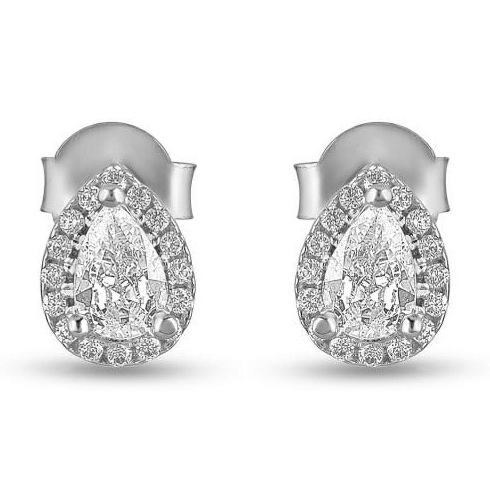 Silvago Jewel 2 Ct Pear Cut Fancy Earrings - 14K White Gold Over ...