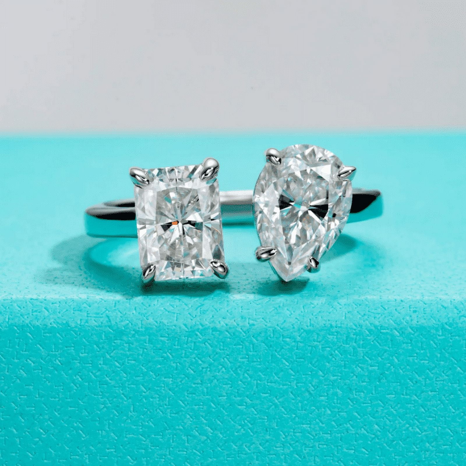 Silvago Jewel 2 Ct Pear Cut Lab Created Diamond Toi Et Moi Wedding ...