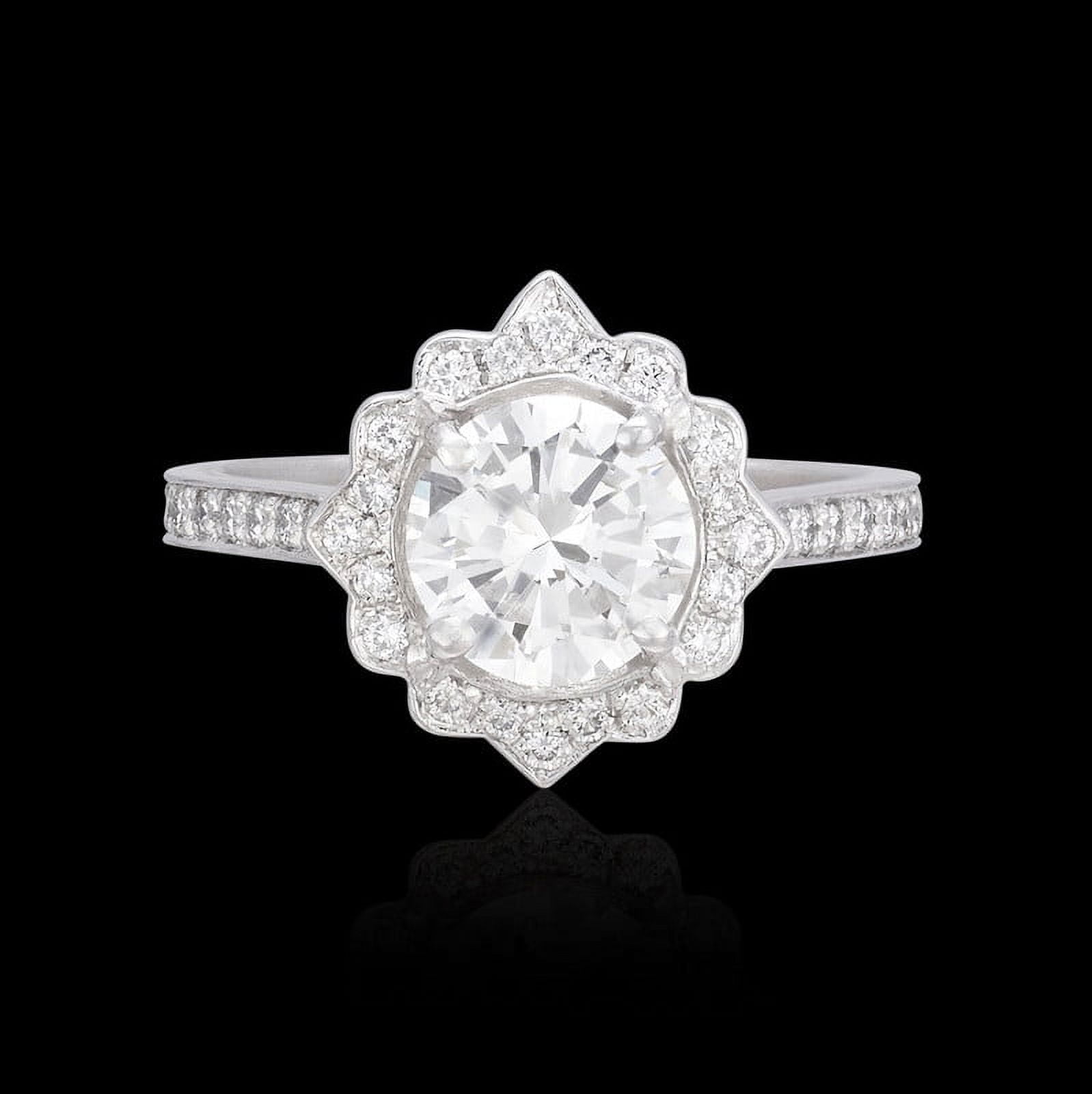 Silvago Jewel Brilliant 2 Ct Round Cut Diamond Ring - 14K White Gold ...