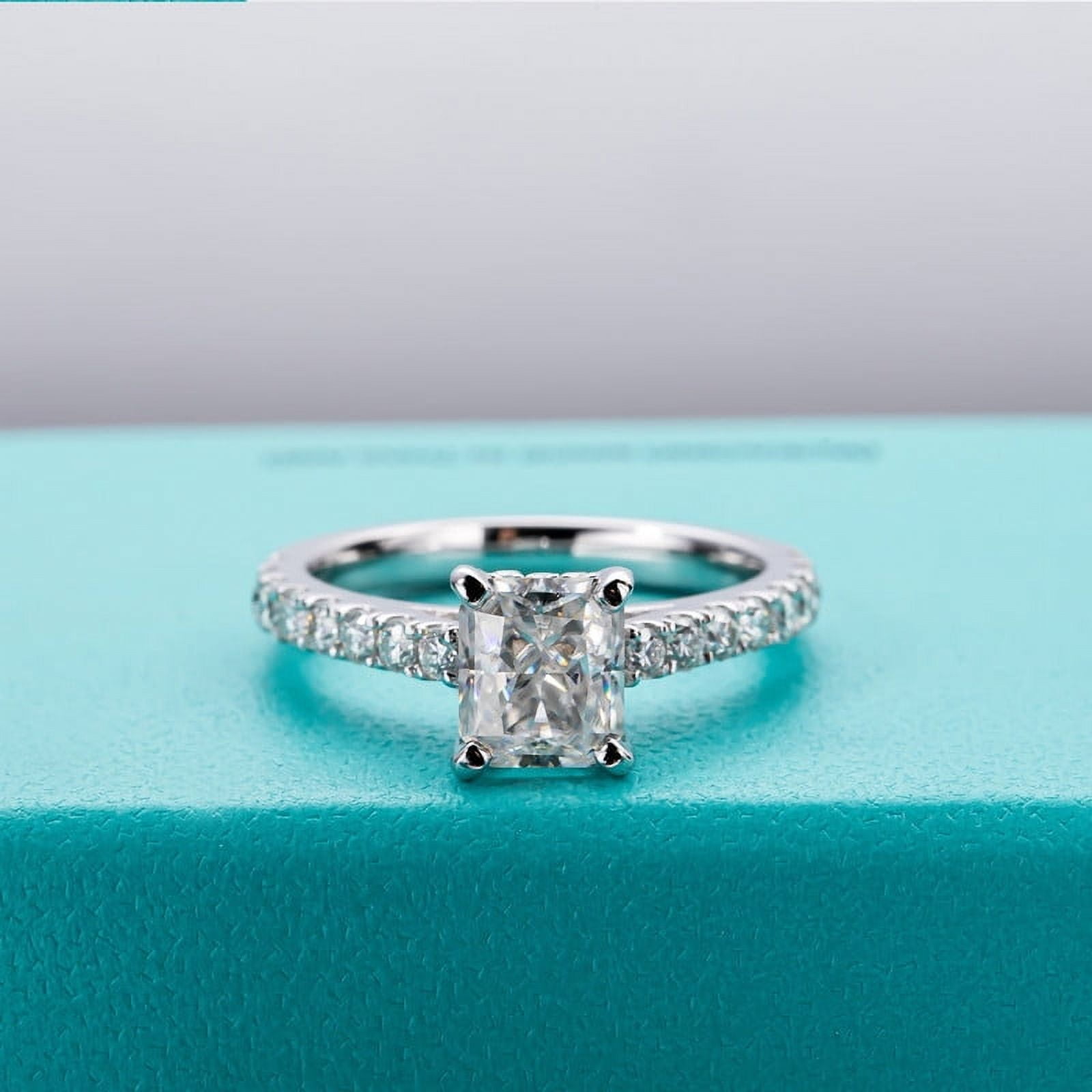 Silvago Jewel Excellent 2.5 Ct Radiant Cut Diamond Wedding Ring - 14K ...