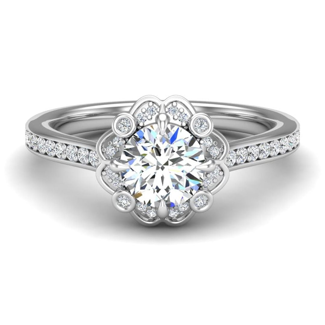 Silvago Jewelry 1.81 Ct Moissanite Solitaire Ring - 14K White Gold ...