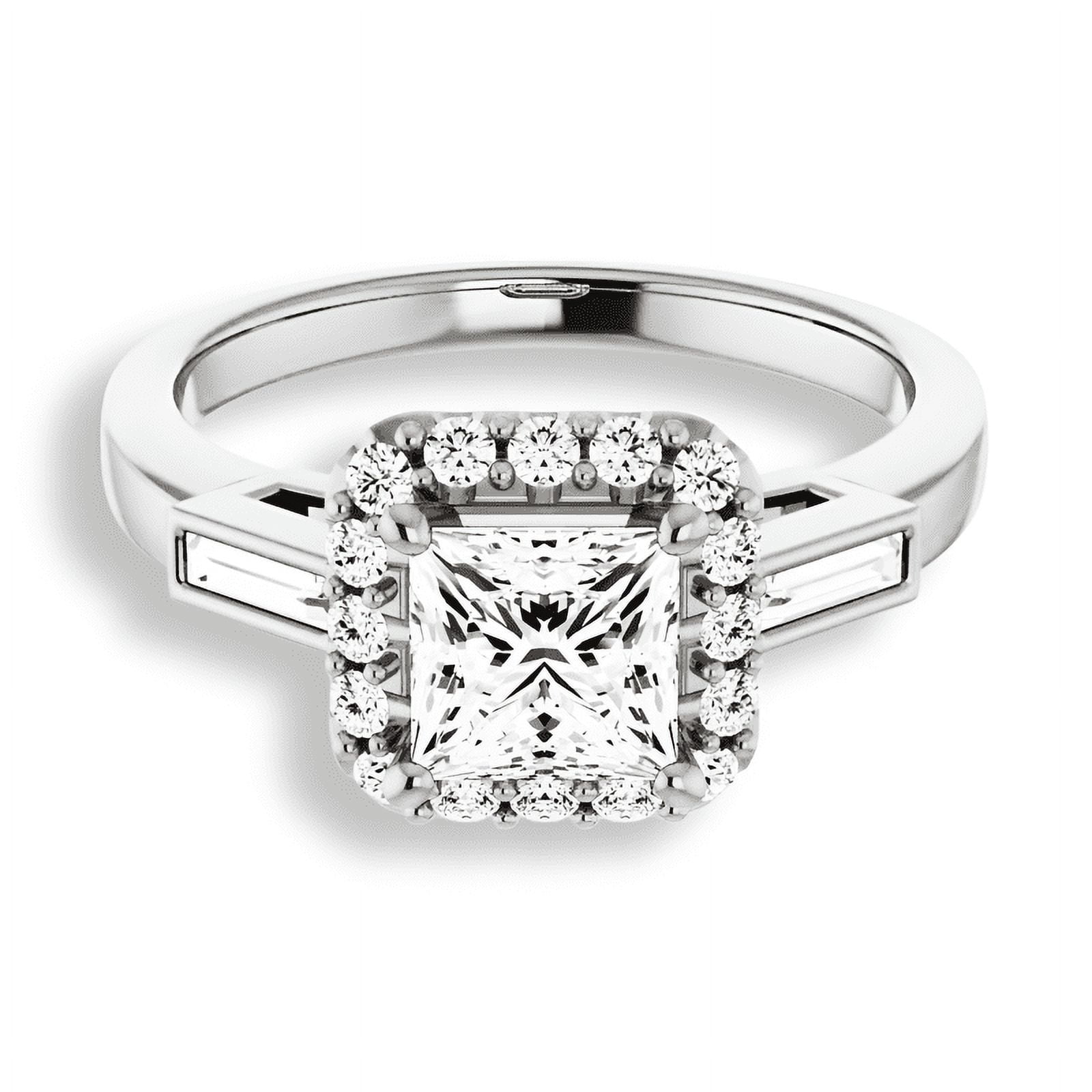 Silvago Jewelry 14K White Gold Plated Ring for Gifts - 1.97 Ct Princess ...
