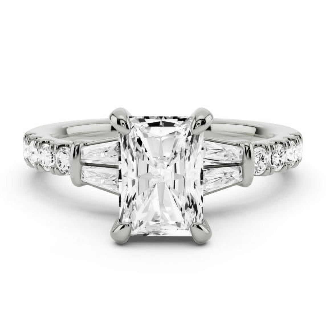 Silvago Jewelry 2.24 Ct Radiant Cut Moissanite Halo Engagement Ring ...
