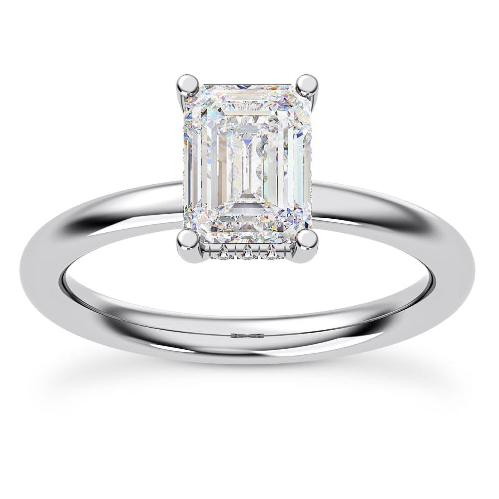Silvago Jewelry Emerald Cut 1.92 Ct Hidden Halo Solitaire Ring ...