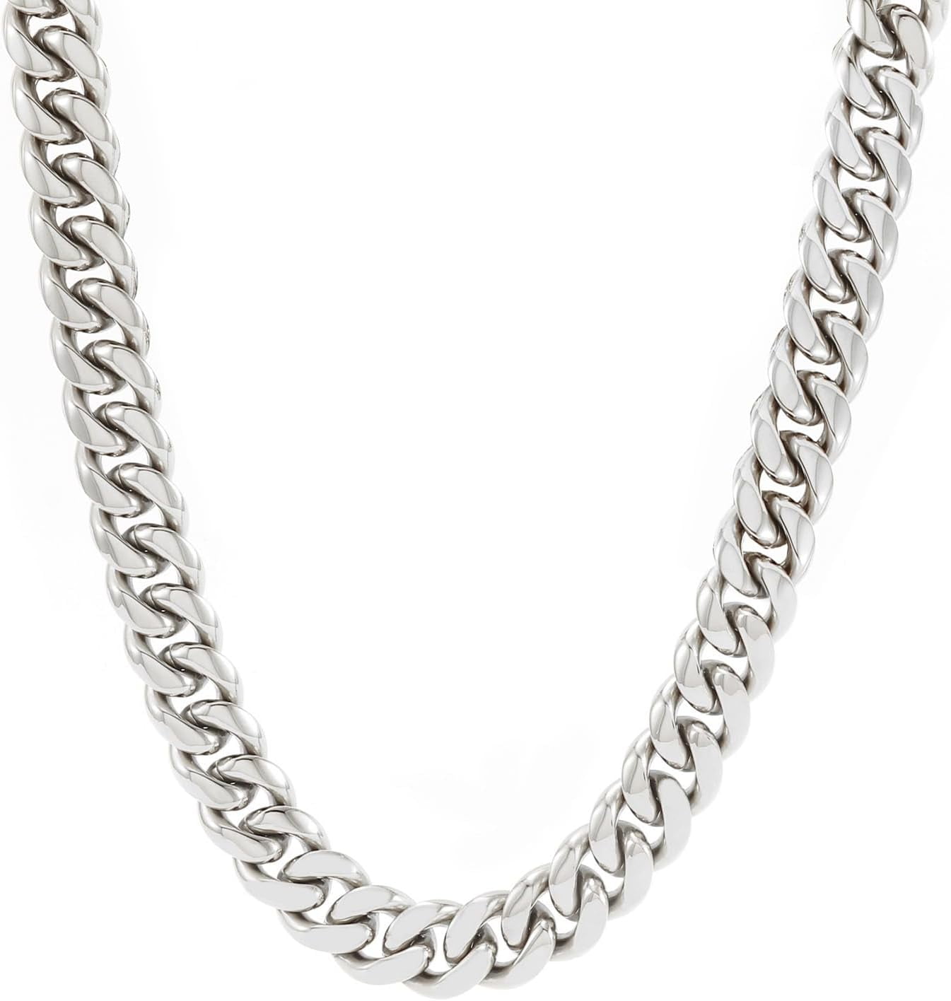 Silve Chain Necklace 6mm Cuban Link Chain Necklace for Men and Women ...
