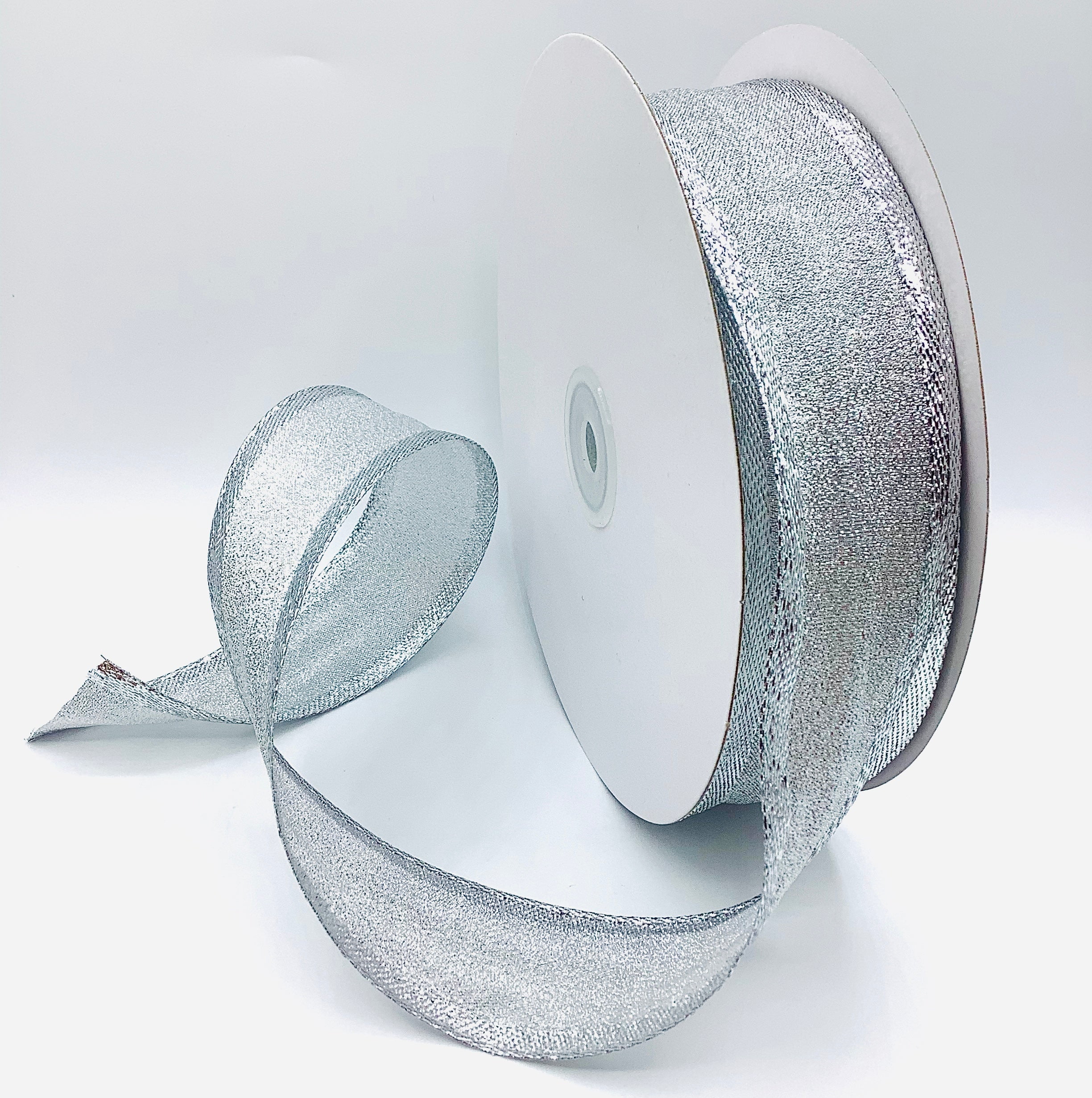 Silver 1-1/2" Metallic Wire Edge Ribbon - Walmart.com