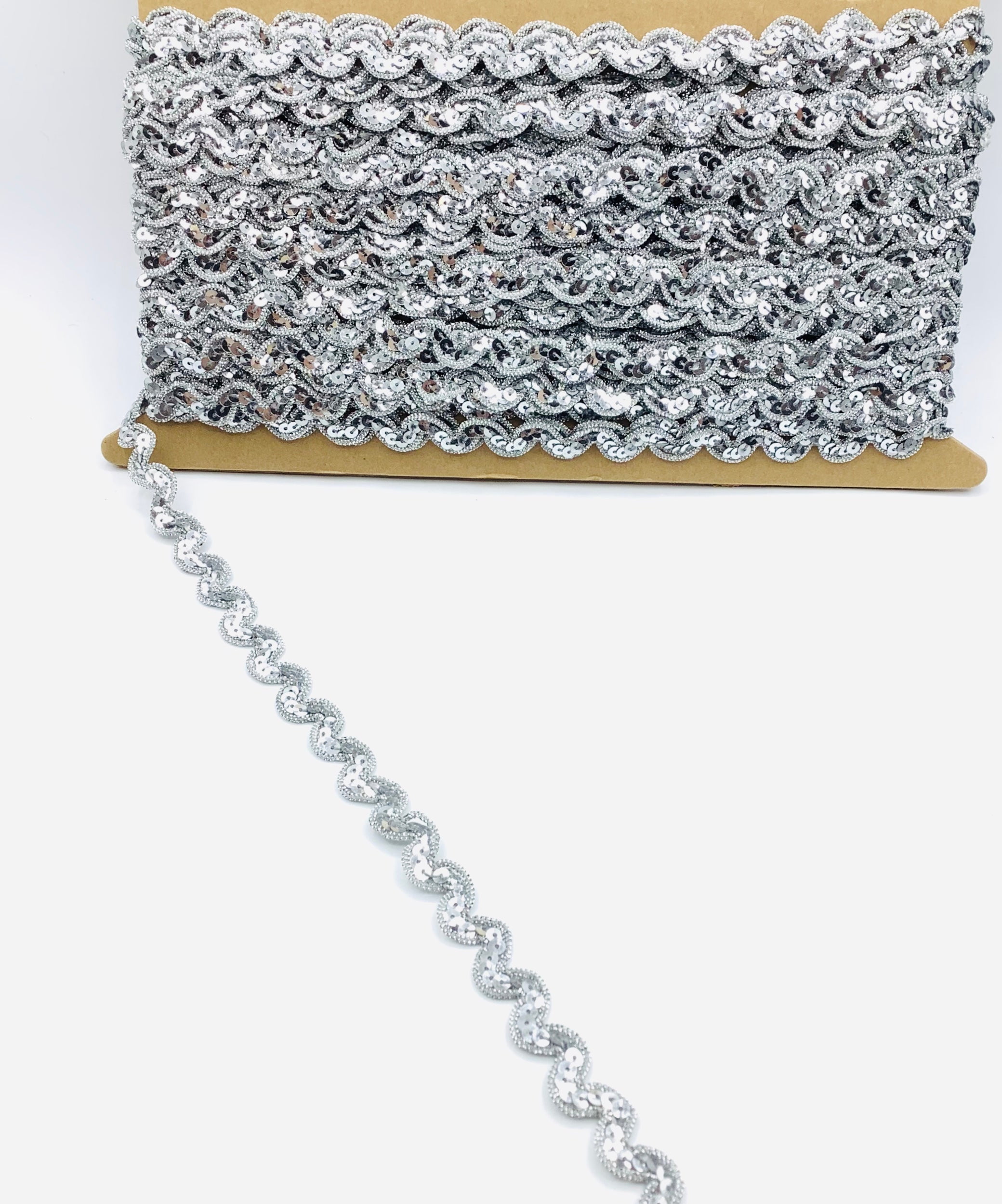 Silver 1/2" Ric Rac Sequin Trim - Walmart.com