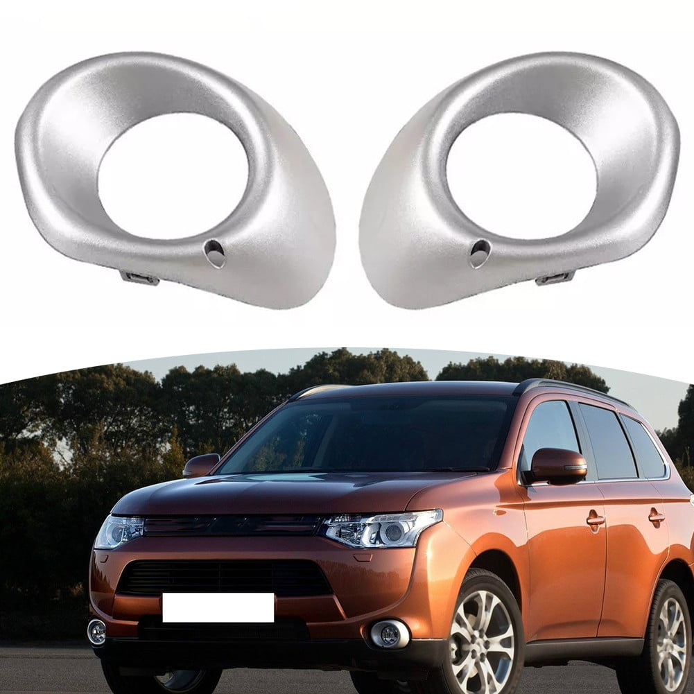 Silver 1/2 X Front Bumper Fog Light Cover For Mitsubishi For Outlander ...