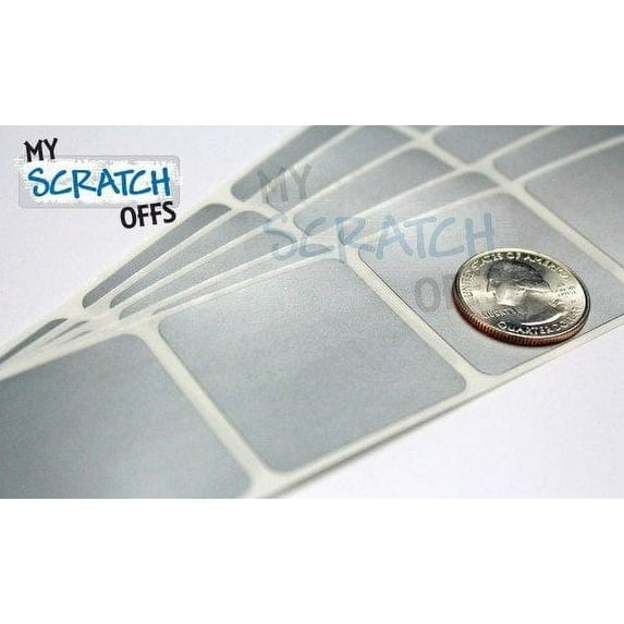 My Scratch Offs 1.5" Silver Square Scratch-off Sticker Labels, 500 ...