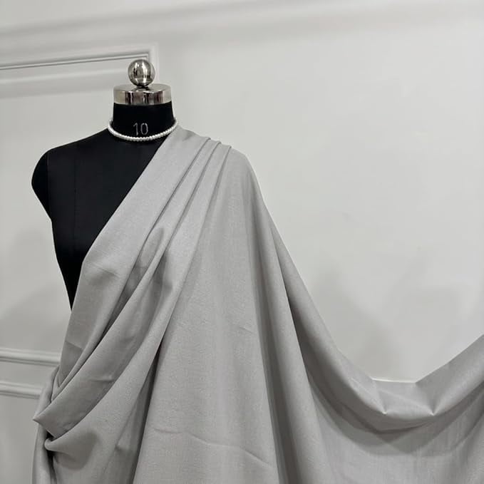 Silver 100% Polyester Poplin Fabric by the Yard, 60 Inch Wide Wrinkle ...