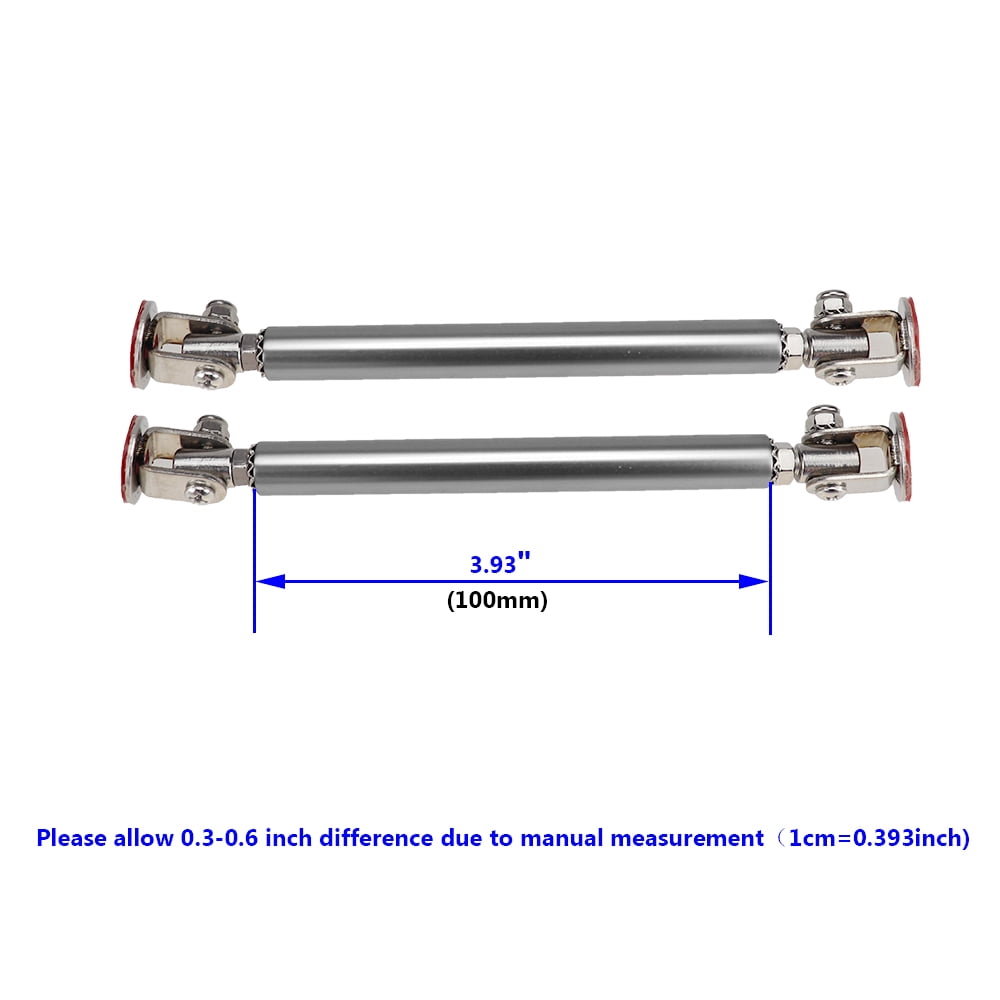 Silver-100mm-Adjustable Car Splitter Bar Kit, Racing Splitter Bars ...