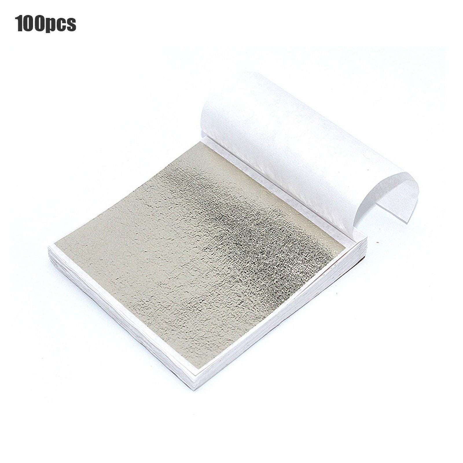 (Silver) 100pcs Art Design Paper Sheets Pure Shiny Gold Silver Rose ...