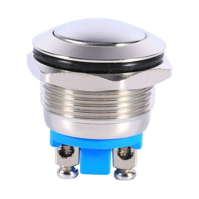 Silver 12V DC Waterproof Metal Circle Push Button Momentary Horn Switch ...