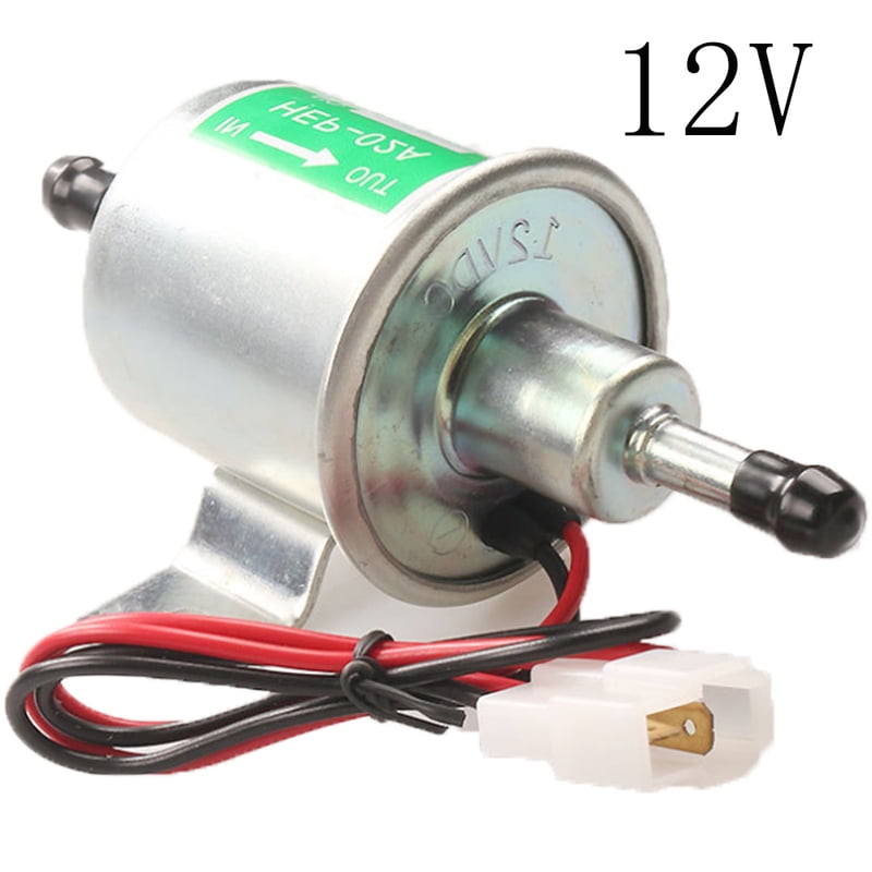 Silver-12V-UNIVERSAL HEP-02A ELECTRIC FUEL PUMP INLINE DIESEL PETROL LOW PRESSURE HEP 02A HEP02A ...