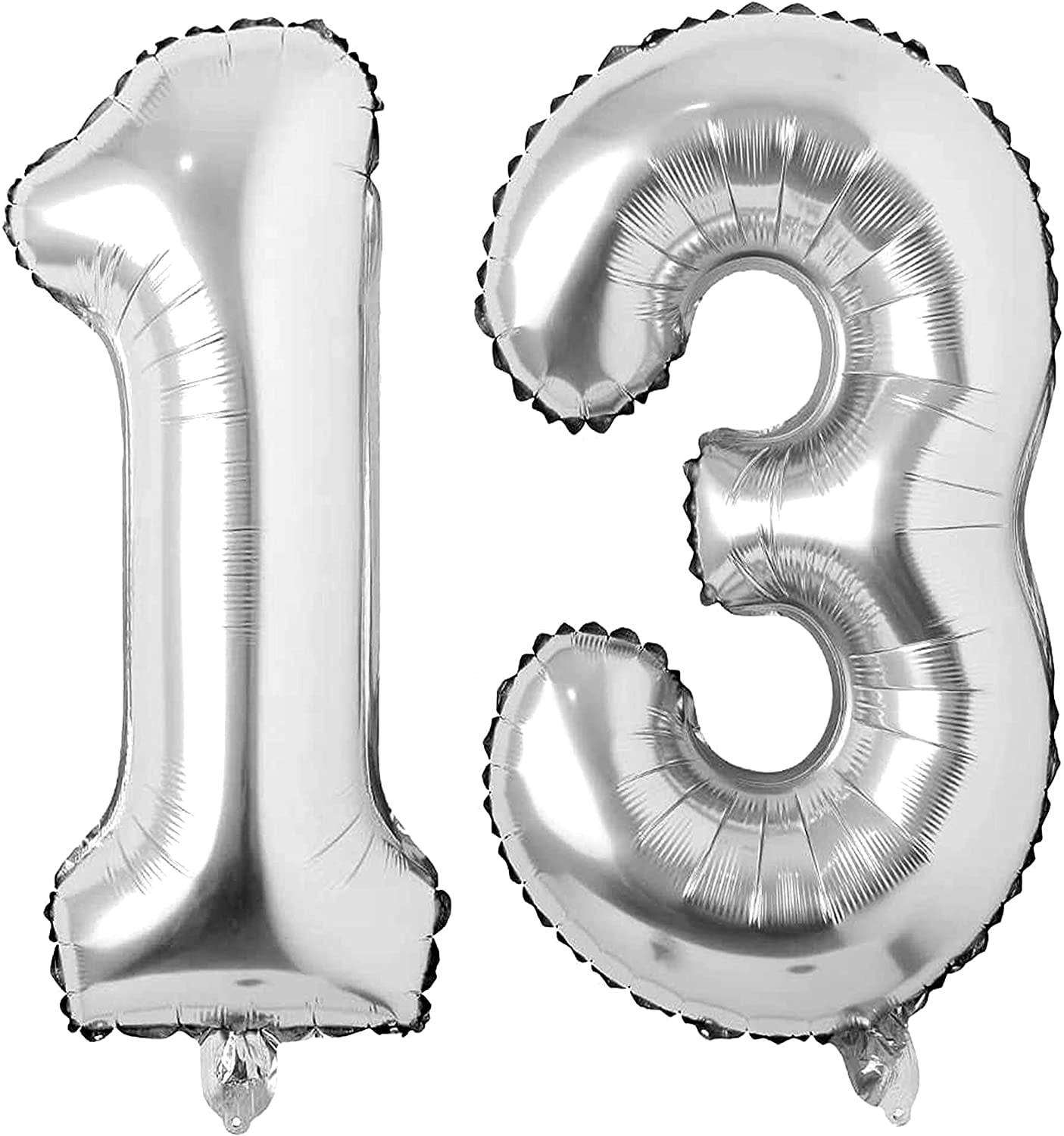 Silver 13 Number Balloons Giant Jumbo Foil Mylar Balloons for 13th Birthday Party Decorations Set of 2 40 Inch High Quality Aluminum Film Reusable Walmart