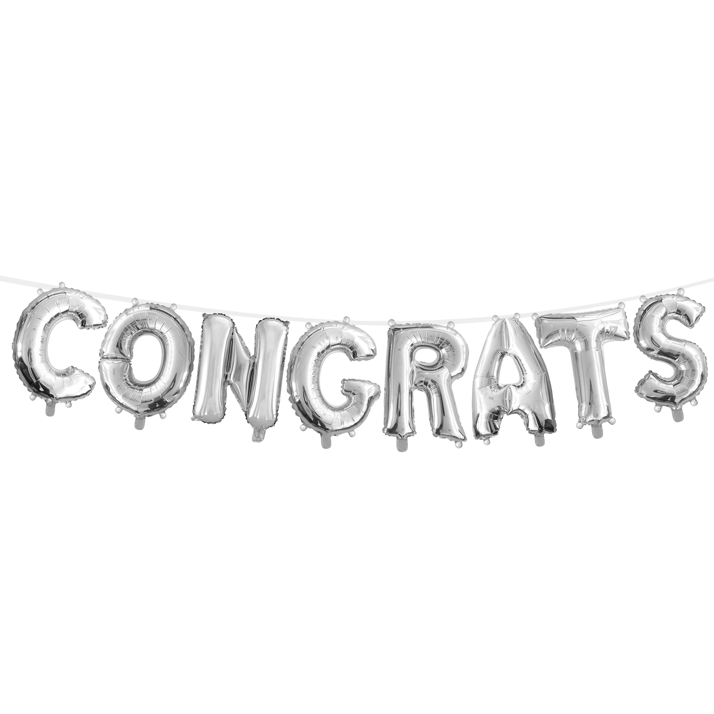 Silver 16" Congrats Balloon - Walmart.com