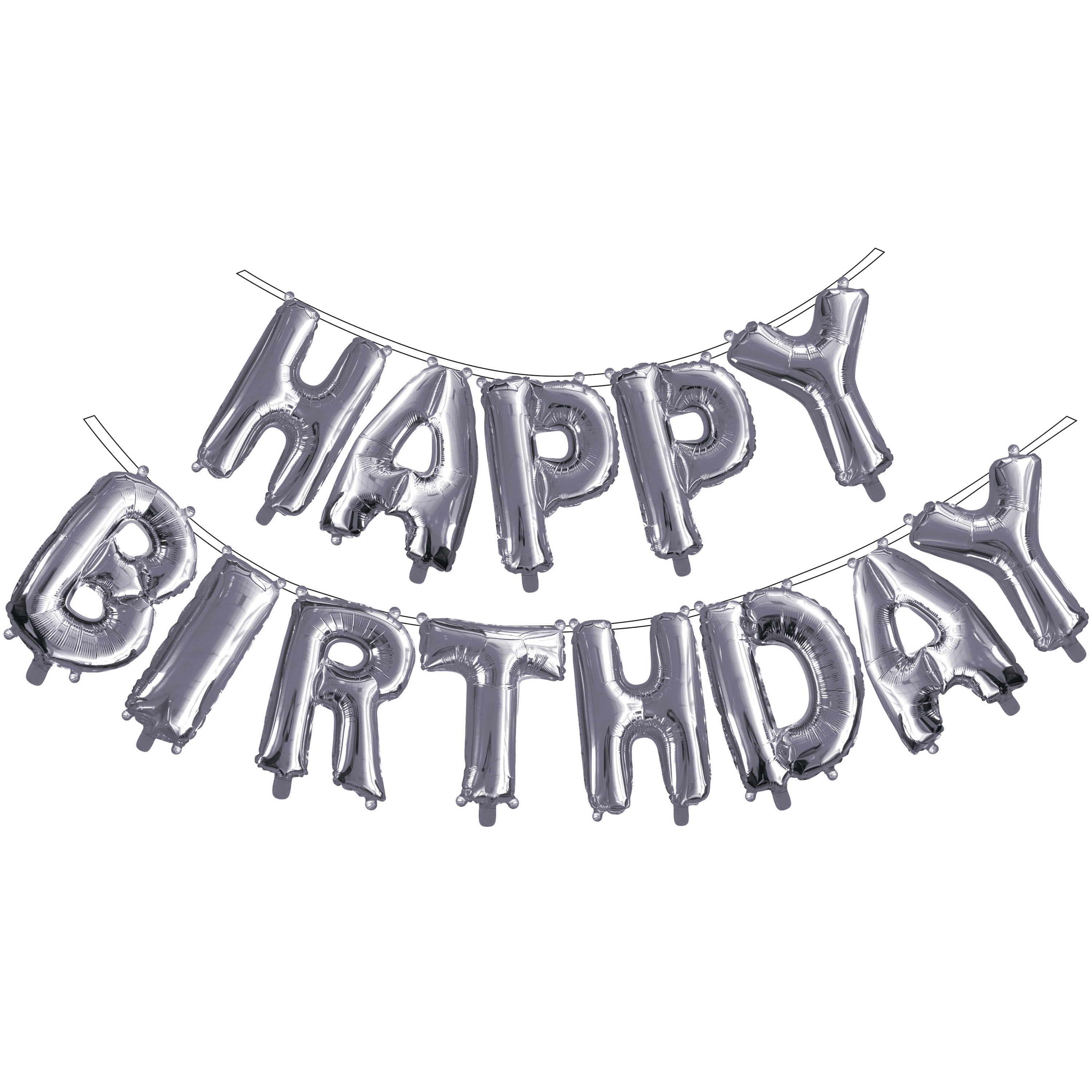 Silver 16" Happy Birthday Balloon - Walmart.com