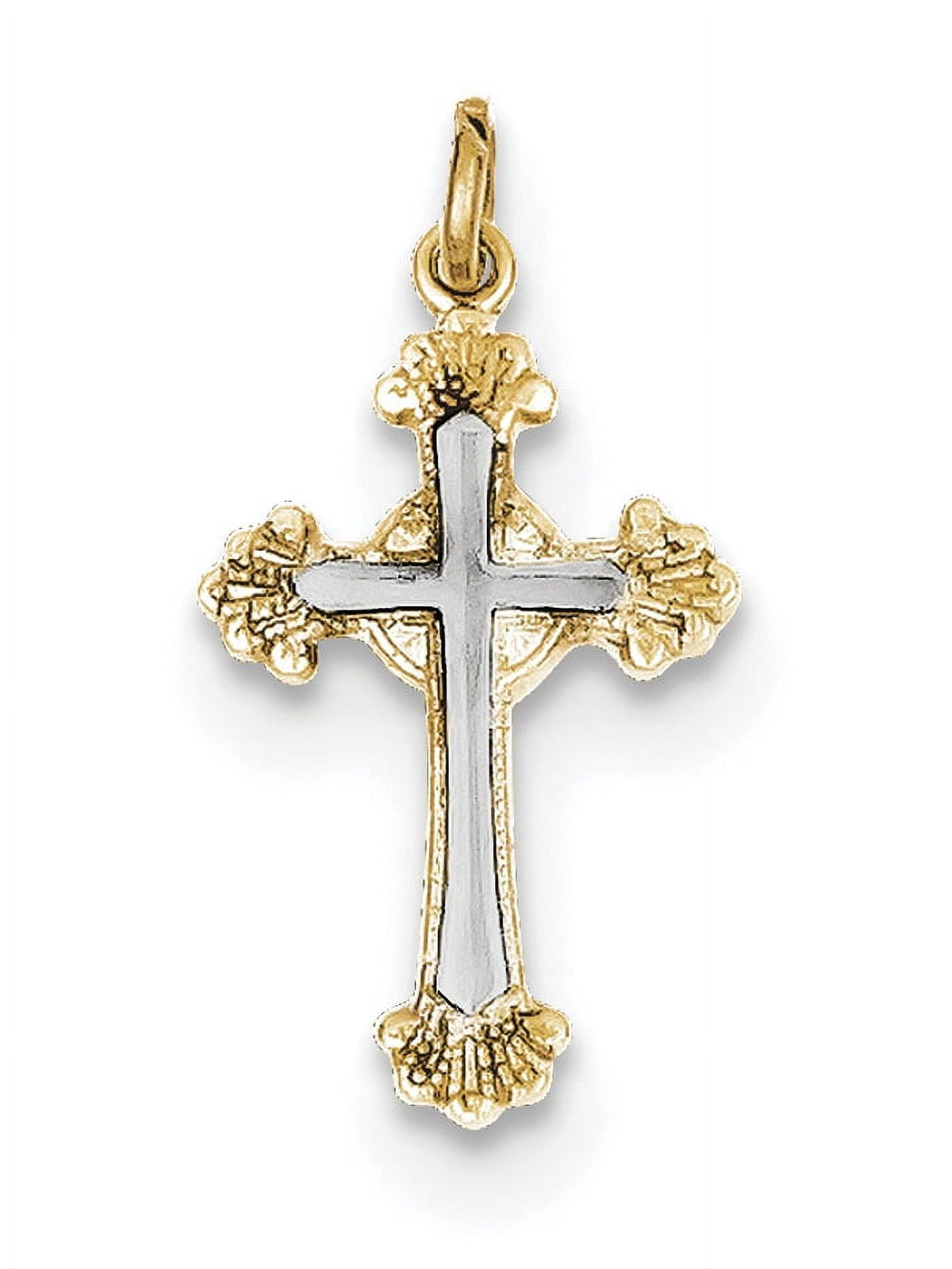 Silver 18k Gold Finish Iona Cross Pendant - Walmart.com