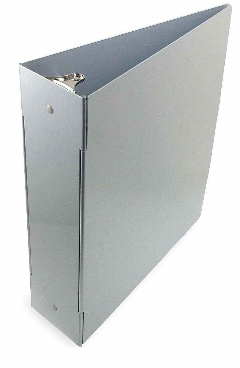 Silver 2" 3Ring Binder, 81/2" x 11" Sheet Size, Aluminum, 400 Sheet ...