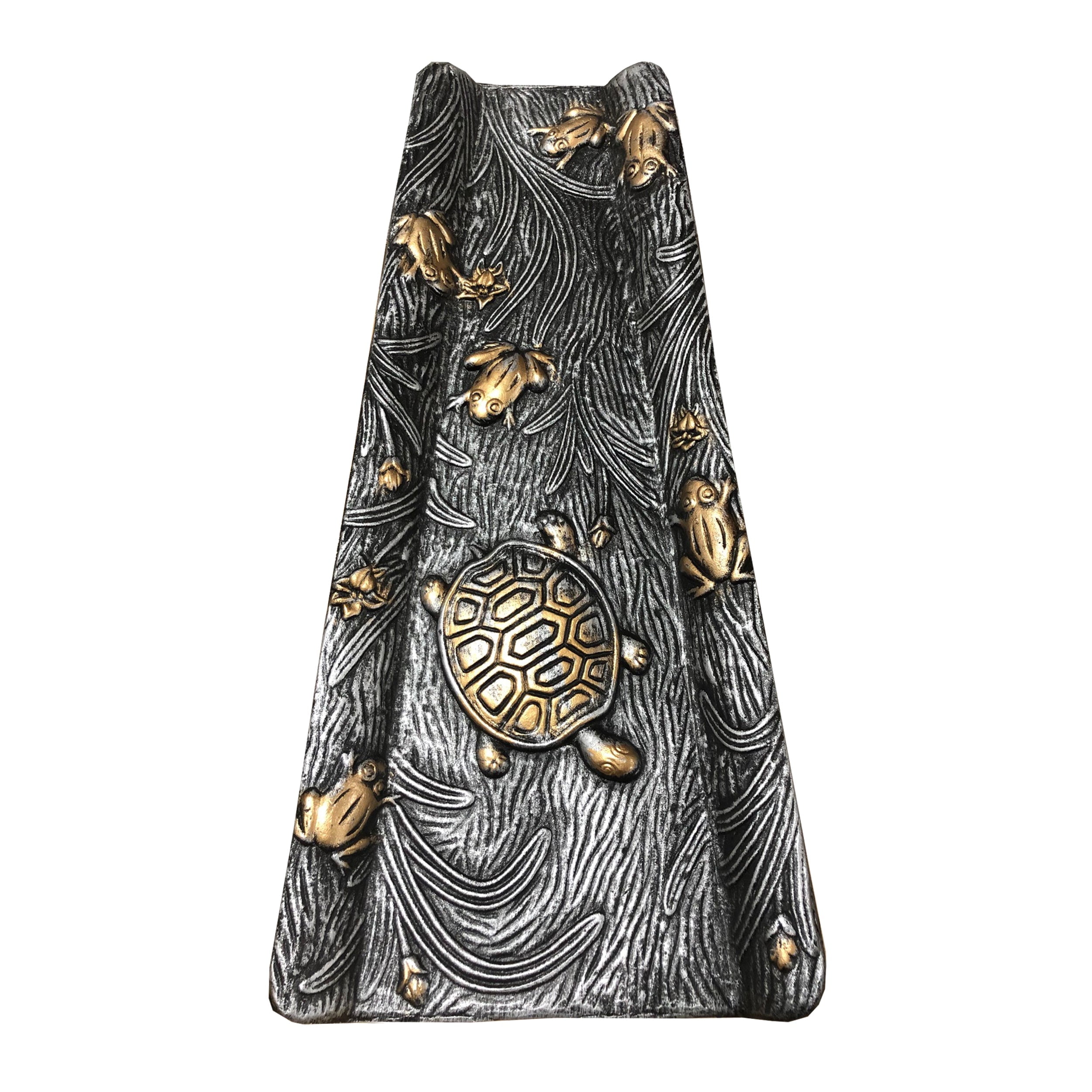 Silver 22.5-in Cast Aluminum Downspout Gutter Turtle Splash Block ...