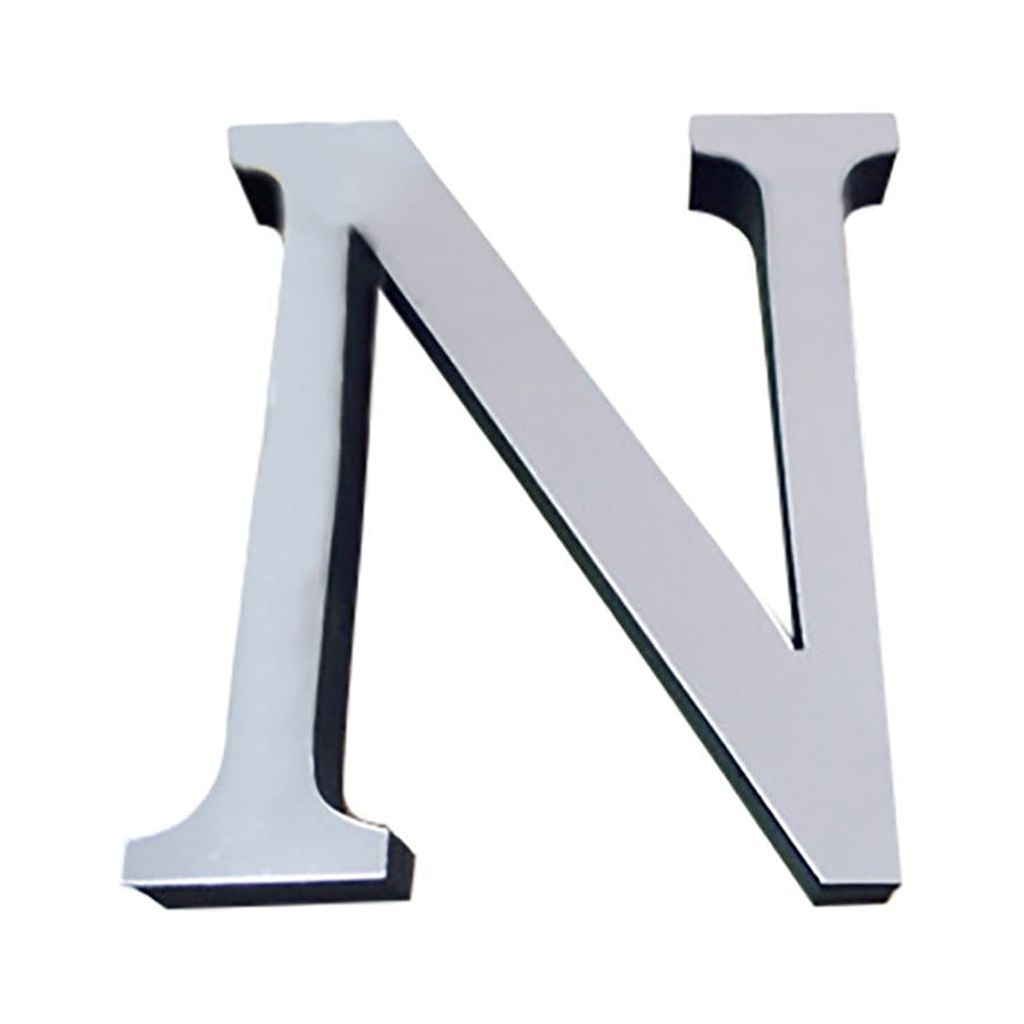 Silver 26 Letters DIY 3D Mirror Acrylic Wall Stickers,3D Vinyl Letter ...