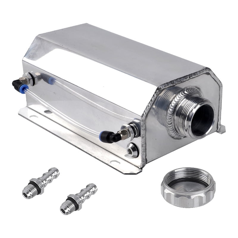 Silver-2L Aluminum Oil Catch Can Breather Tank Universal Fuel Gas Catch ...