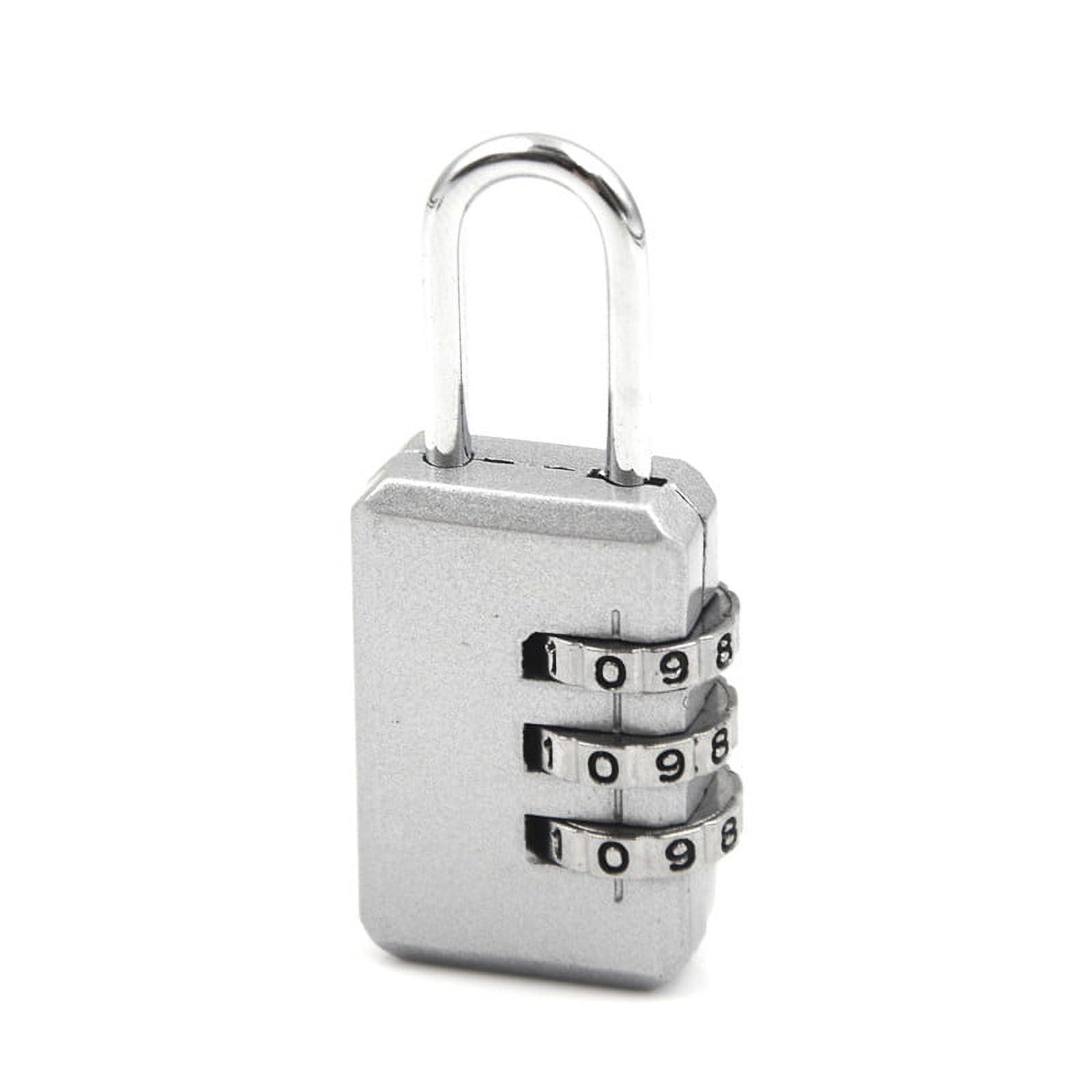(Silver) 3 Digit Combination Padlock Coded Lock School Gym Locker Sheds ...