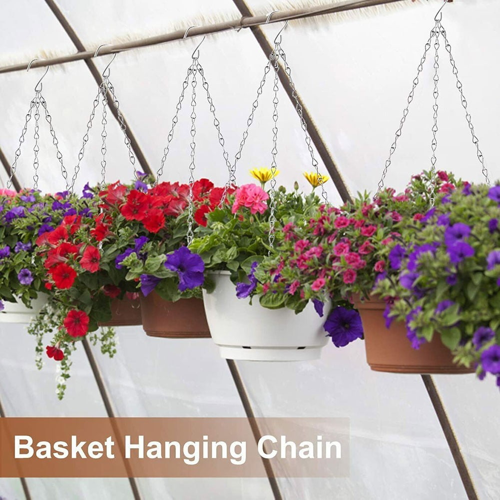 Silver 3 Strand Replacement Garden Hanging Basket Spare Metal Chains ...