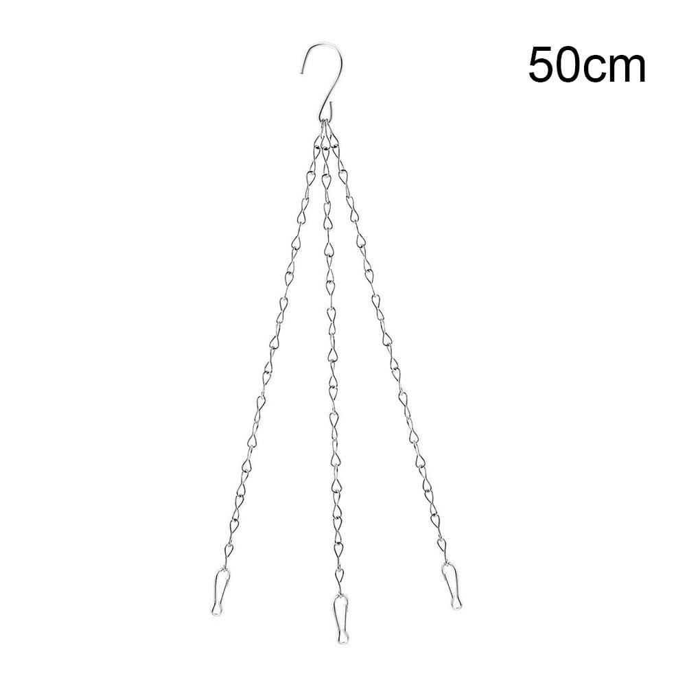 Silver 3 Strand Replacement Garden Hanging Basket Spare Metal Chains ...