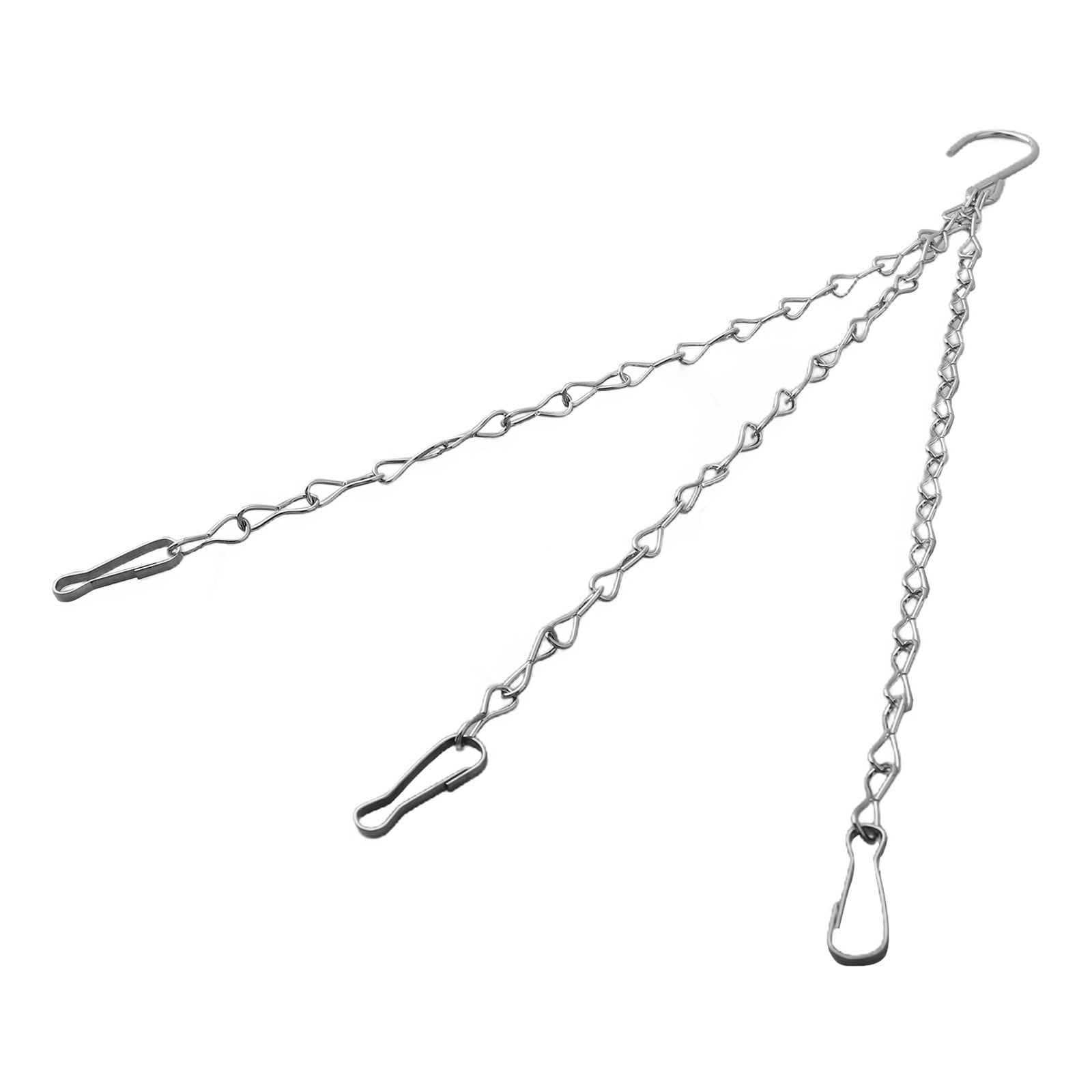 Silver 3 Strand Replacement Garden Hanging Basket Spare Metal Chains ...