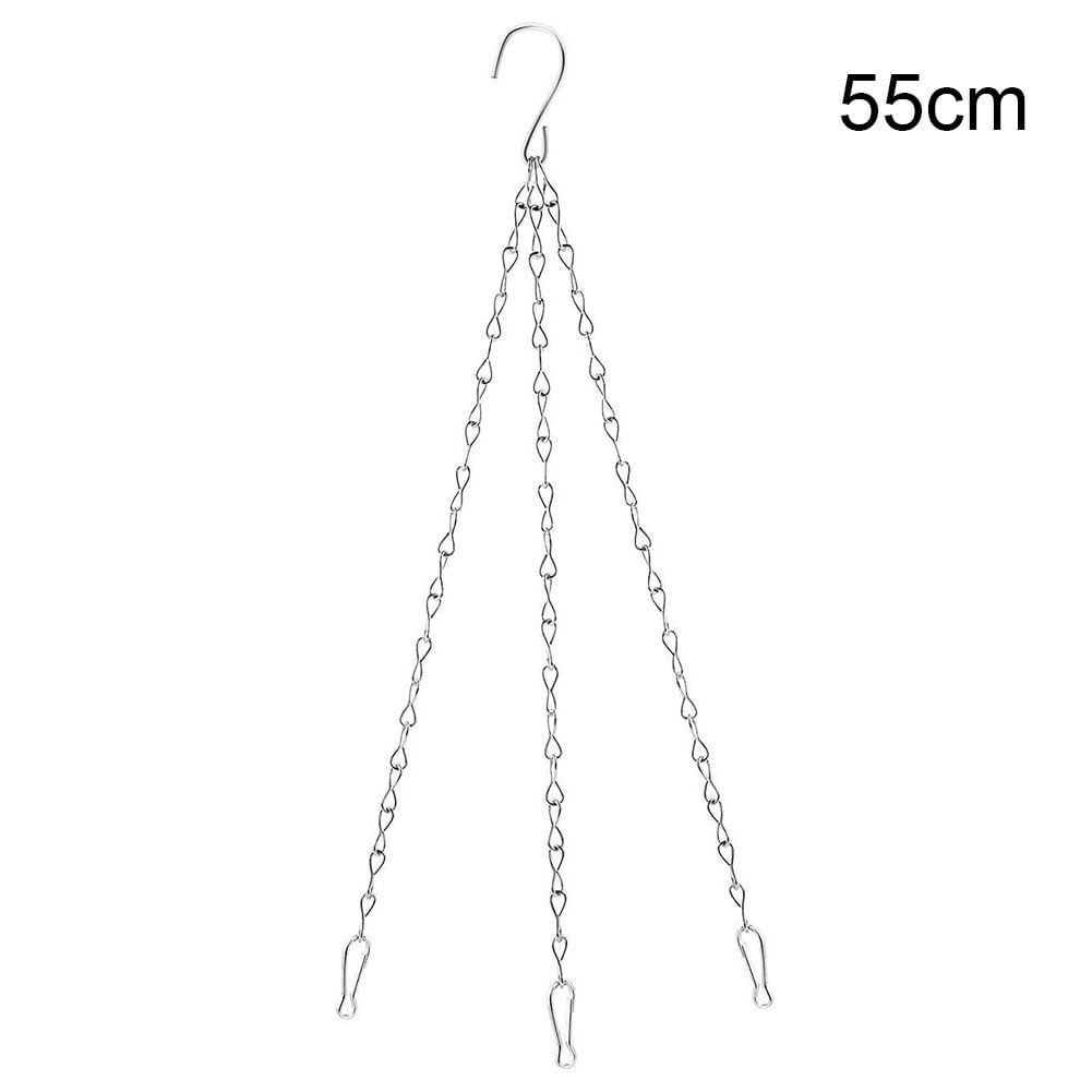 Silver 3 Strand Replacement Garden Hanging Basket Spare Metal Chains ...