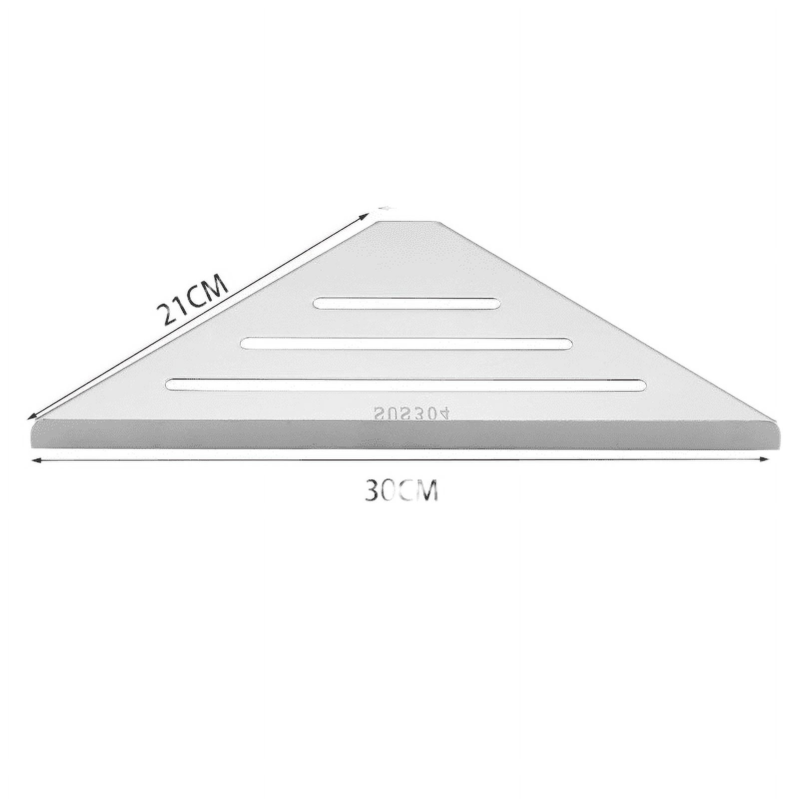 Silver 304 Stainless Steel Triangular Shelf Bathroom Non-perforated ...