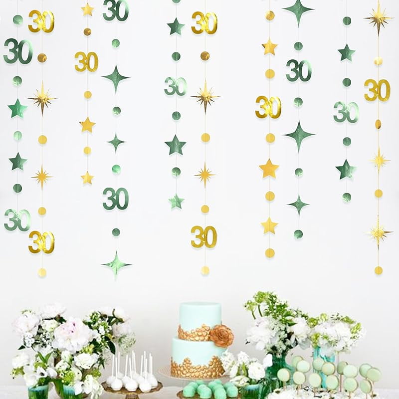 Silver 30th Birthday Decorations Number 30 Circle Dot Twinkle Star ...