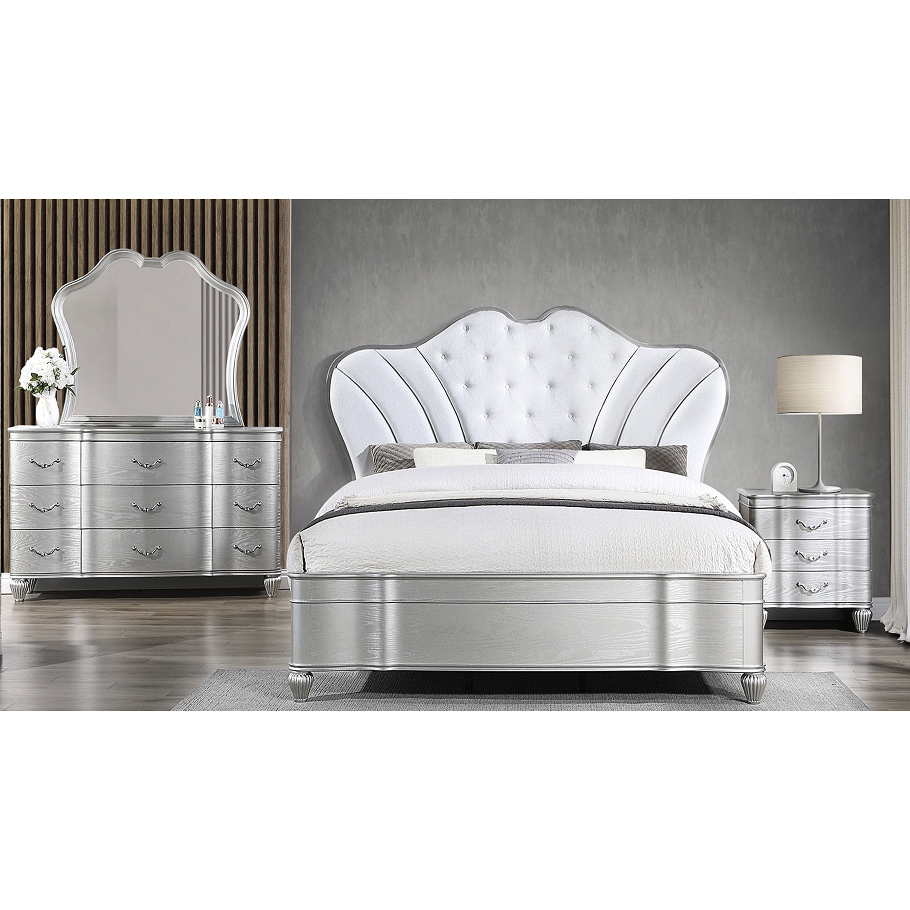 Silver 4-Piece Queen Bedroom Set | Create Cohesive Bedroom with ...